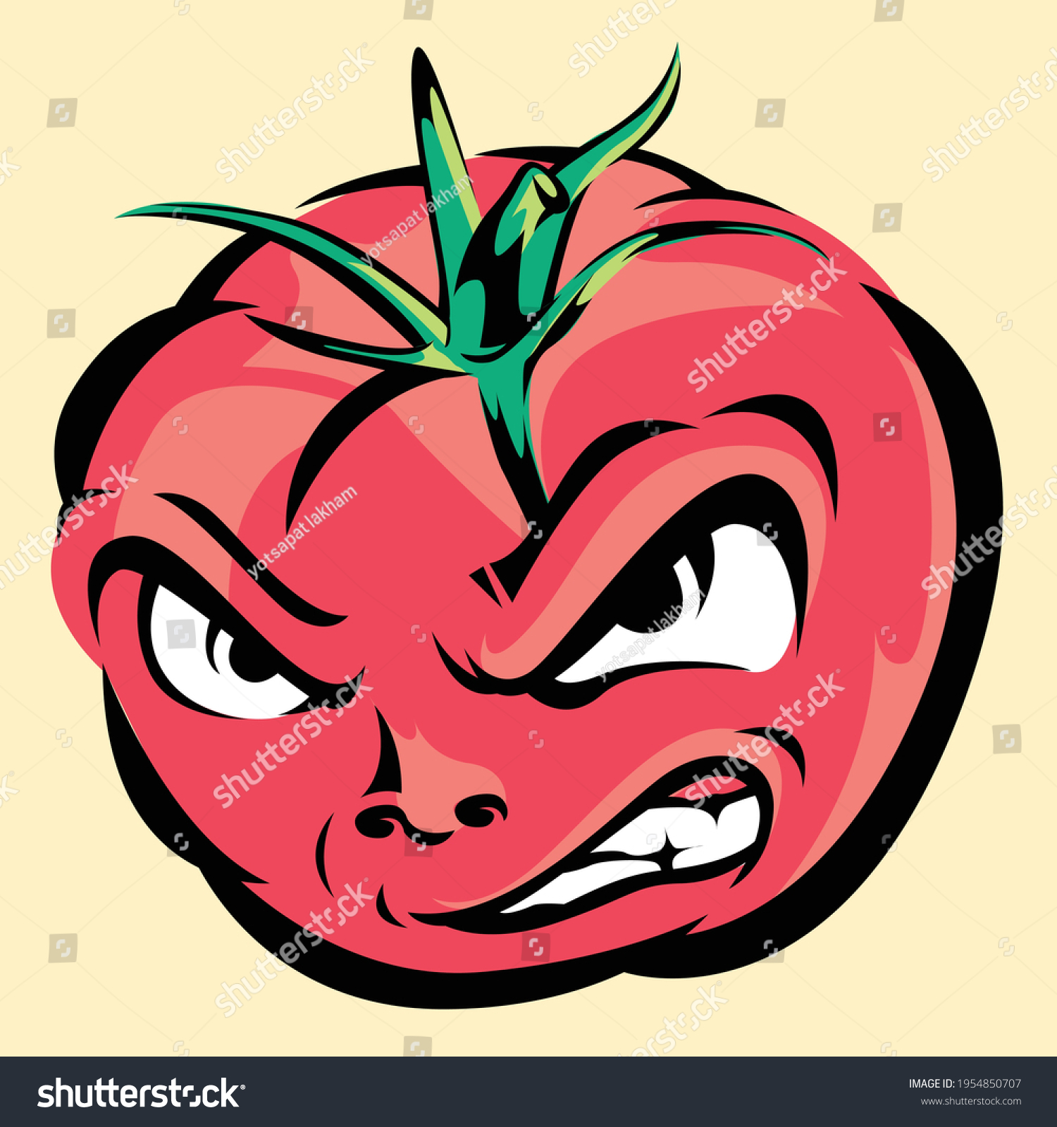 Tomato Face Colour Drawing Icon Stock Vector (Royalty Free) 1954850707 ...