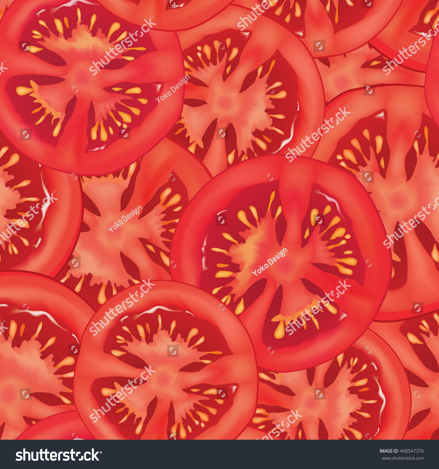 Tomato Pattern Vegetable Seamless Background Cook Stock Vector (Royalty ...