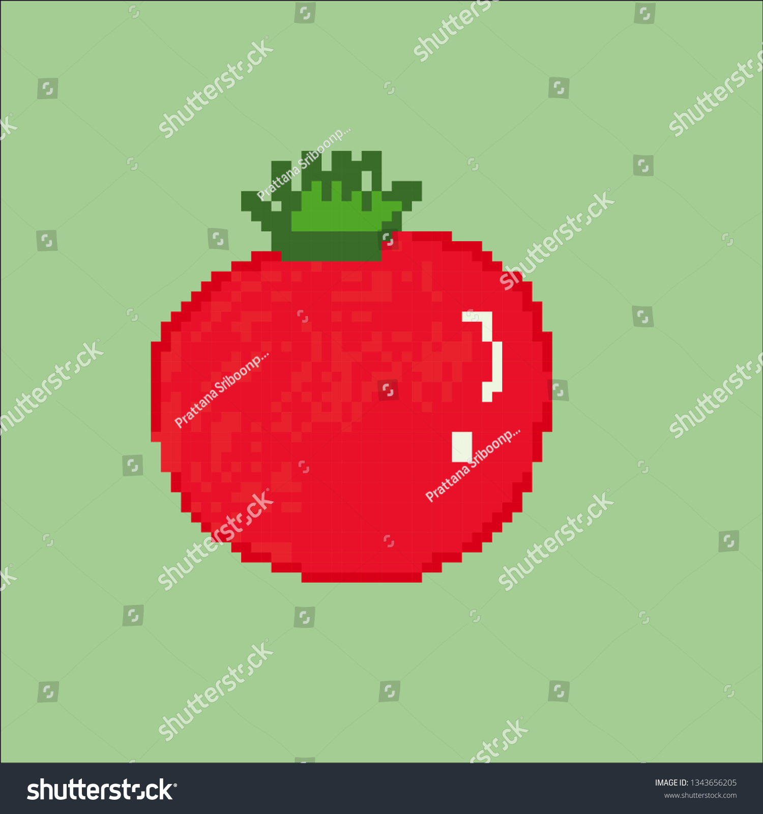 Tomato Pixel Art Stock Vector (Royalty Free) 1343656205