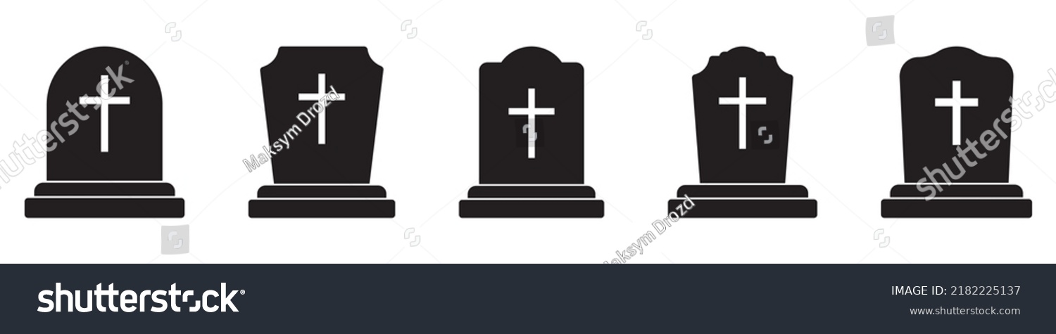 Tombstone Icon Rip Grave Icon Vector Stock Vector (Royalty Free ...