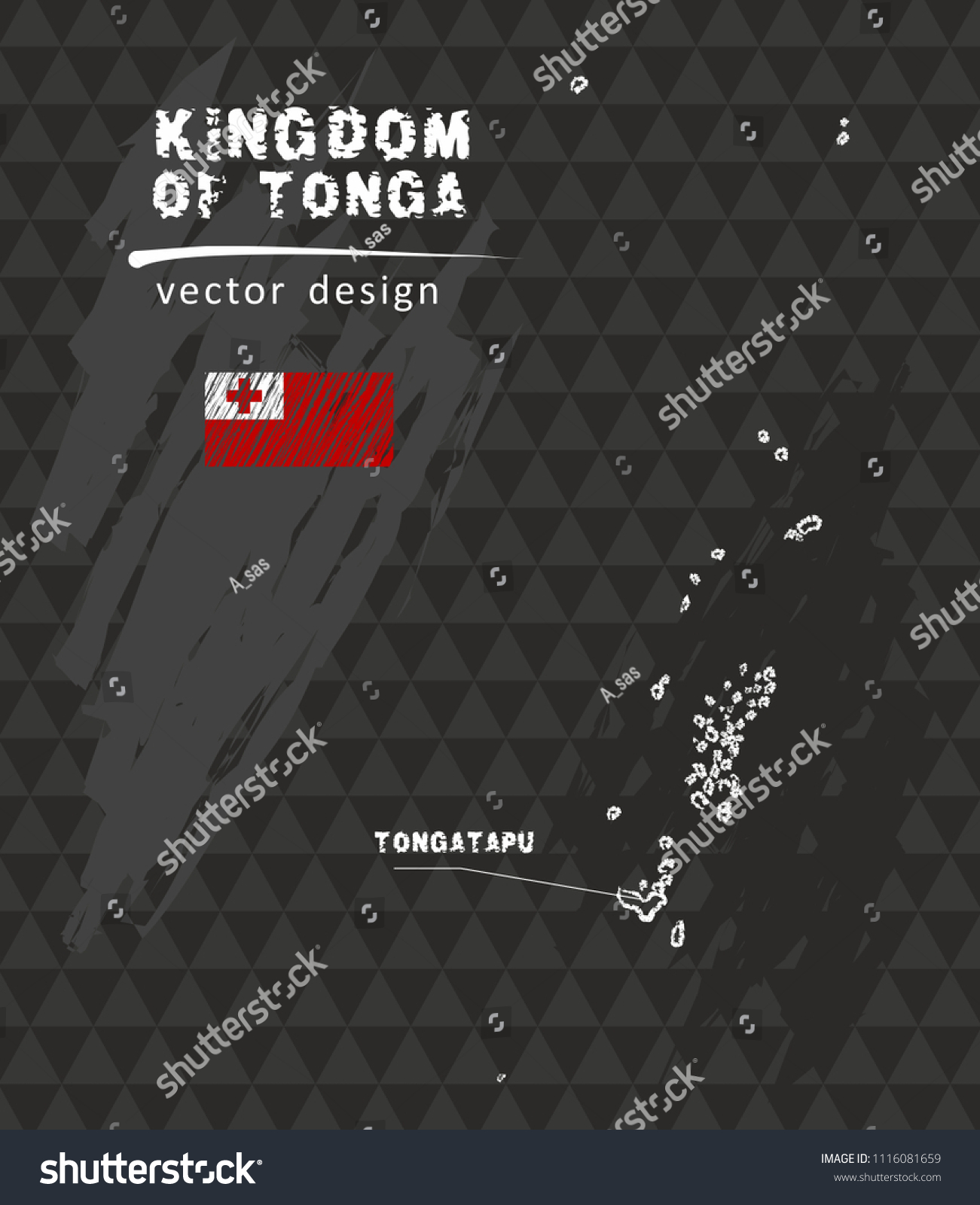 Tonga Map Vector Pen Drawing On Stock Vector (Royalty Free) 1116081659