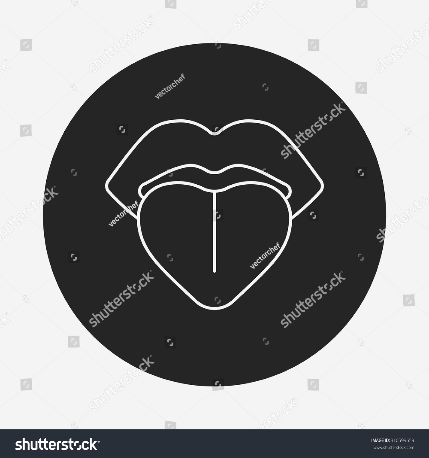 Tongue Line Icon Stock Vector (Royalty Free) 310599659 | Shutterstock