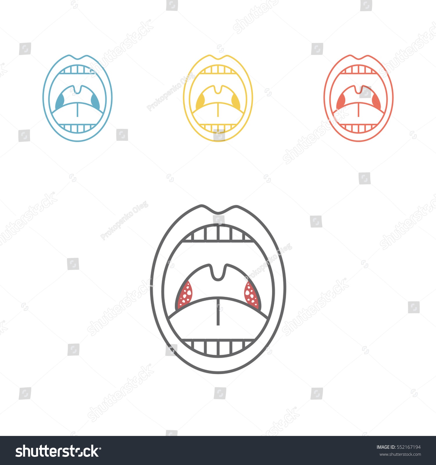 Tonsillitis Line Icon Vector Sign Stock Vector 552167194 - Shutterstock