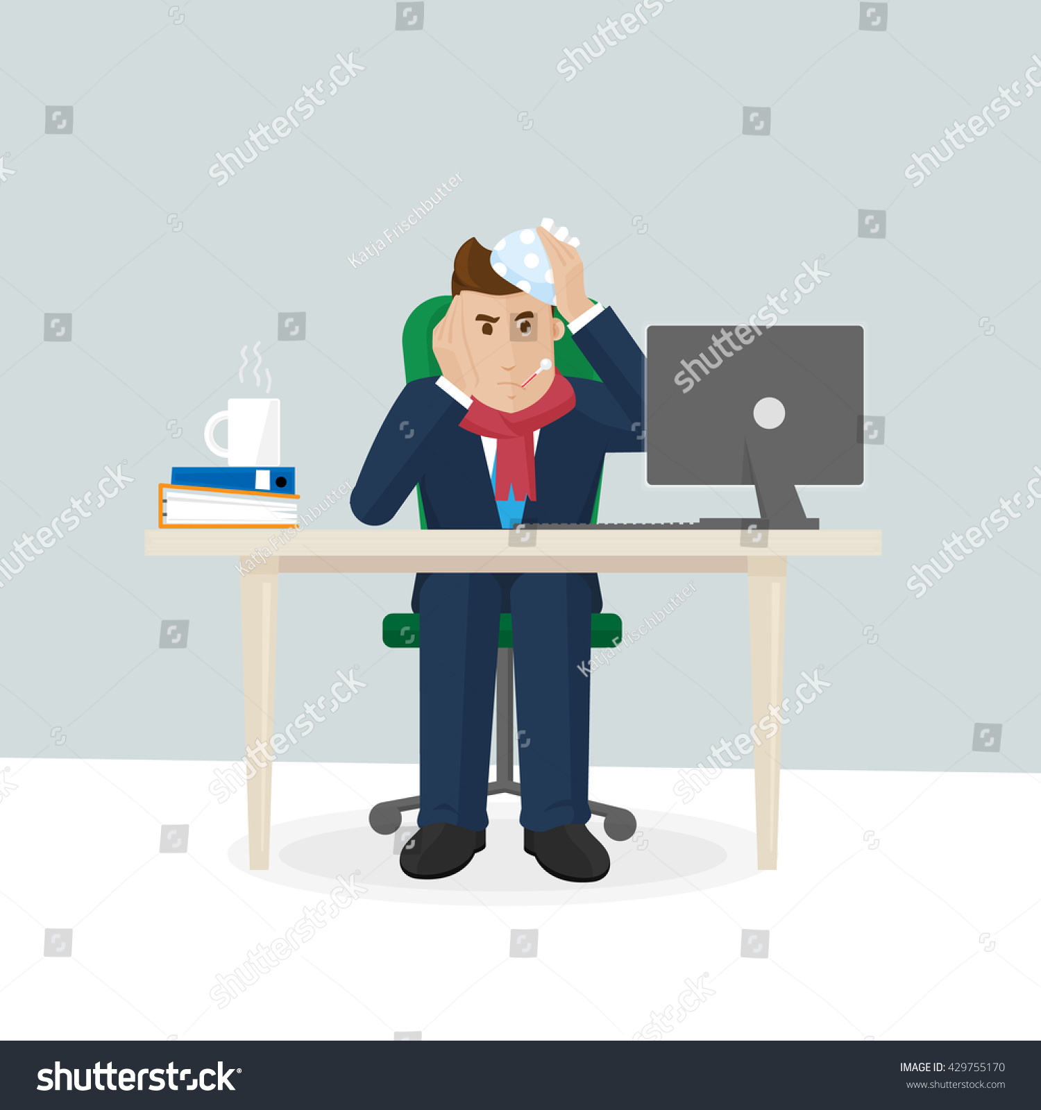 Sick Work Stock Vector (Royalty Free) 429755170