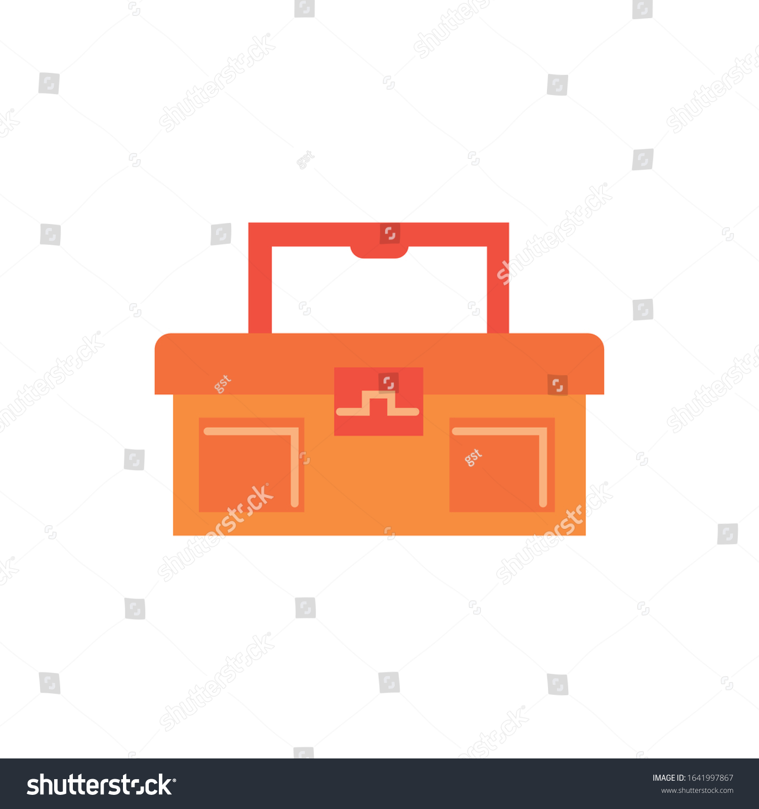 Tool Box Construction Isolated Flat Style Stock Vector (Royalty Free ...