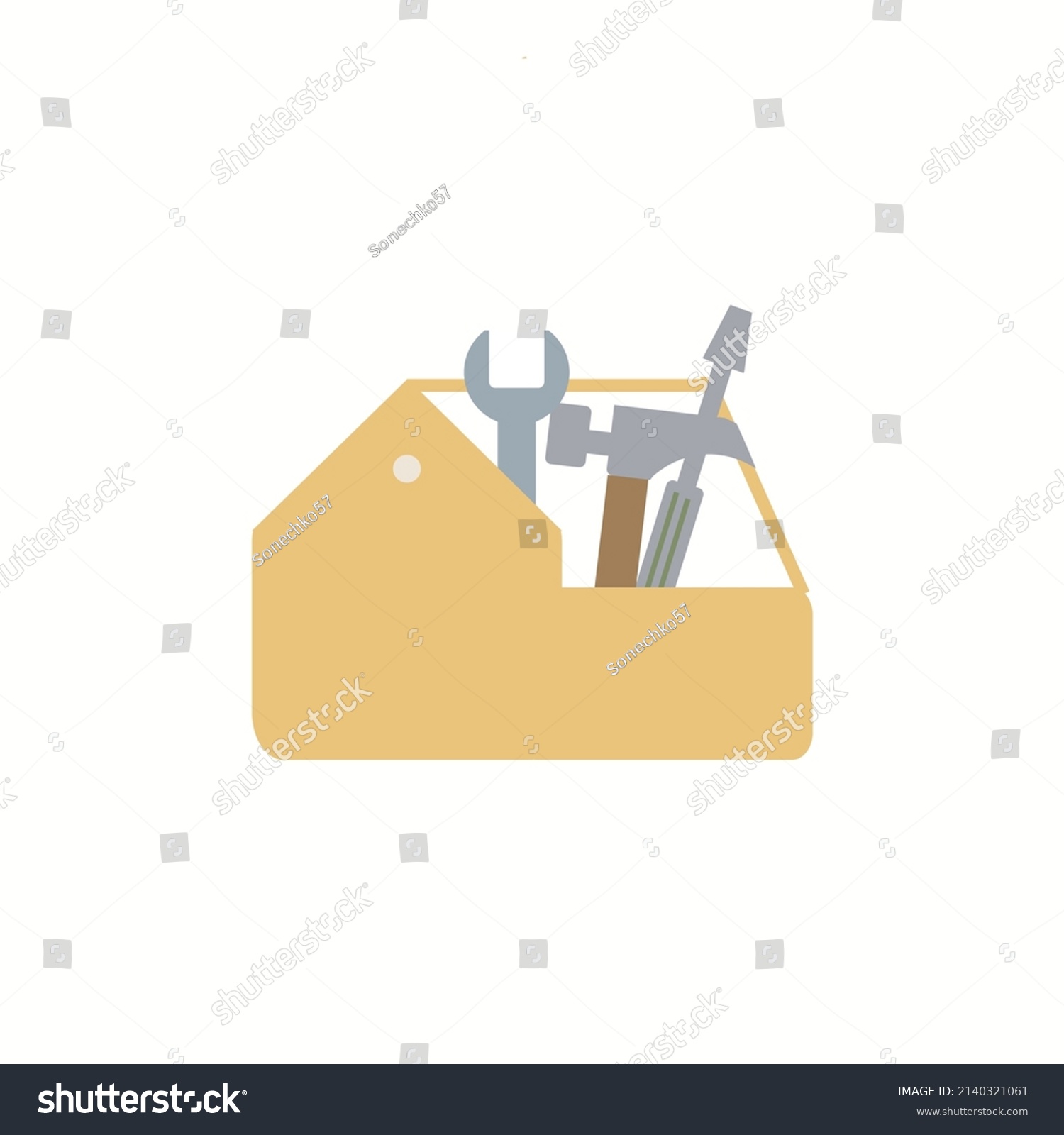 Tool Box Line Icon Tool Box Stock Vector (Royalty Free) 2140321061 ...