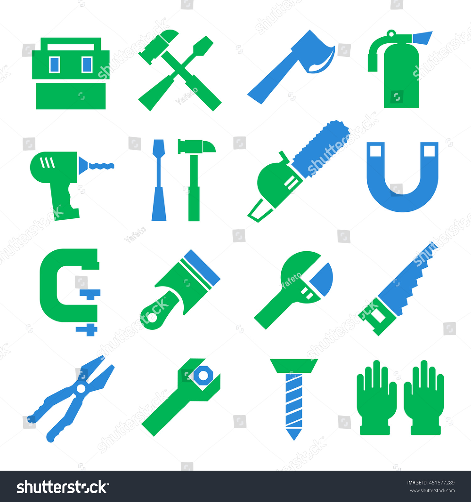 Tool Equipment Icon Set Stock Vector (Royalty Free) 451677289 ...