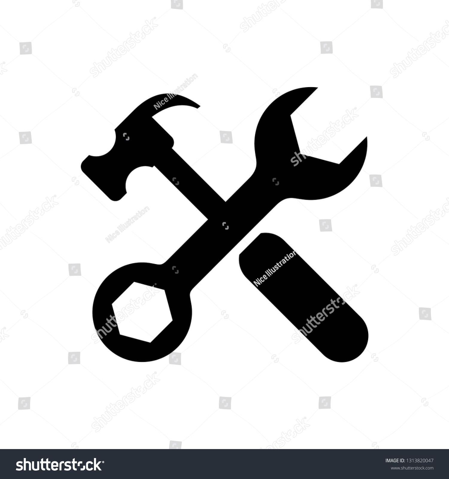 Tool Icon Symbol Vector On White Stock Vector (Royalty Free) 1313820047