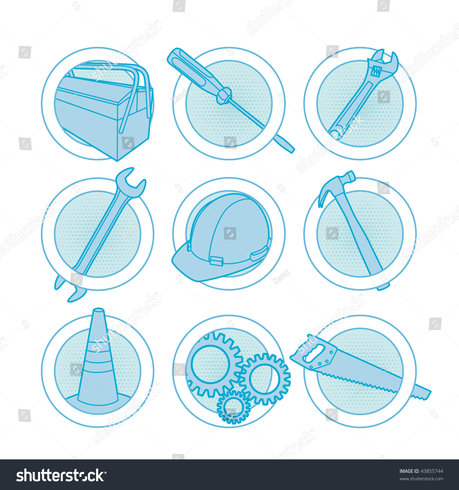 Tool Icons - Blue Stock Vector Illustration 43855744 : Shutterstock