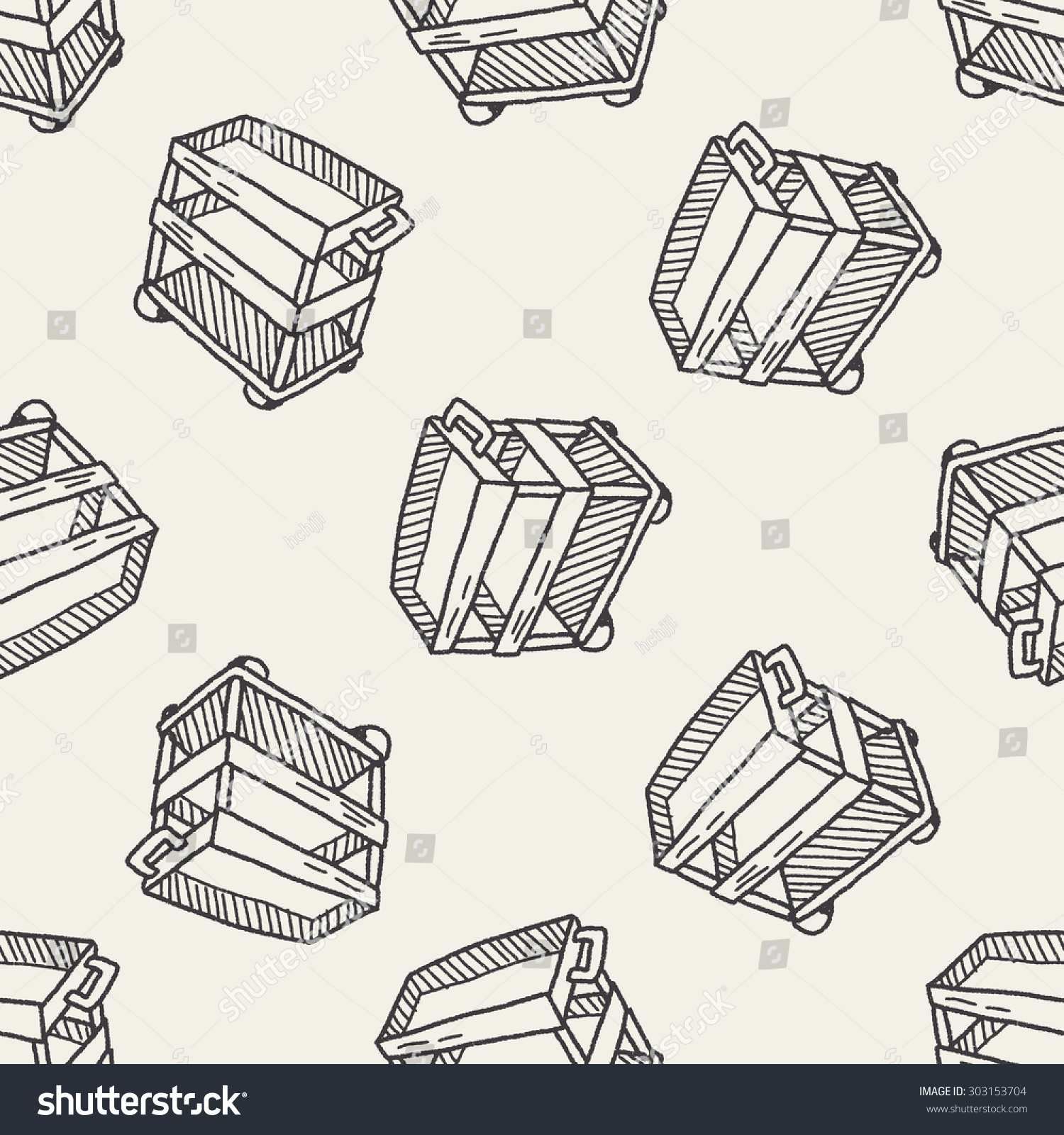 Tool Trolley Doodle Seamless Pattern Background: vector de stock (libre ...
