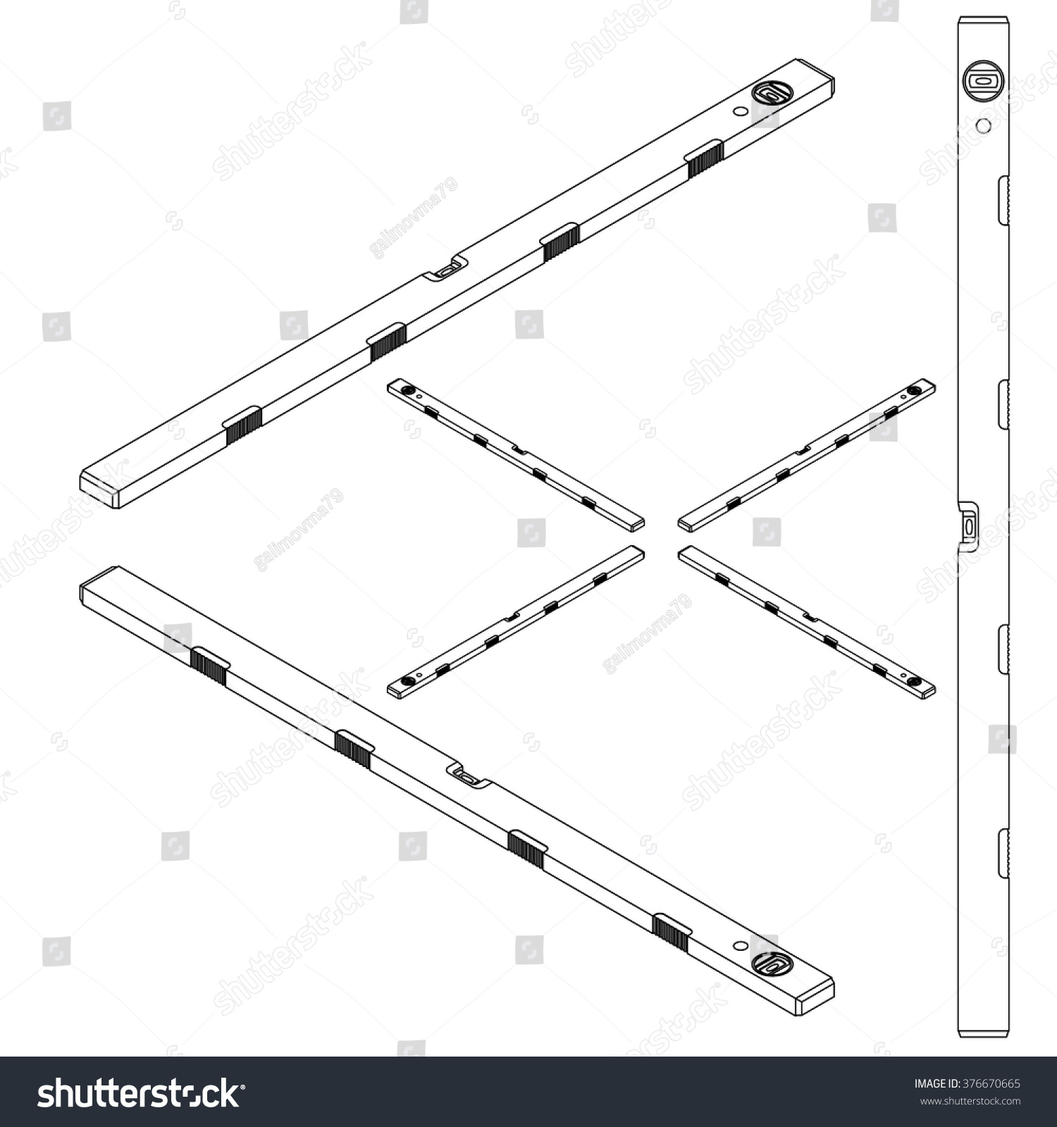 Tool Water Level Set Line Drawing Stock Vector (Royalty Free) 376670665 ...