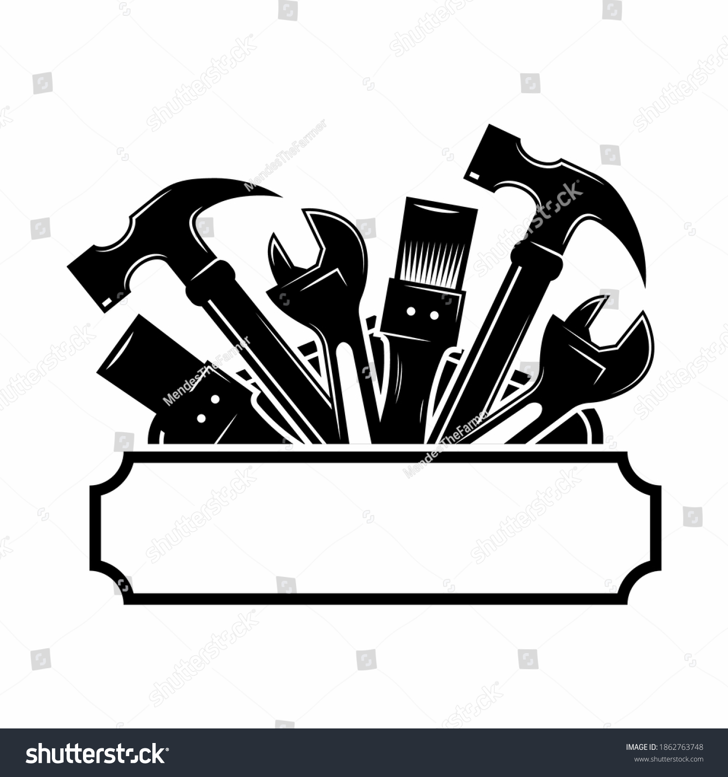 Toolbox Carpentry Logo Simple Clean Stock Vector (Royalty Free) 1862763748