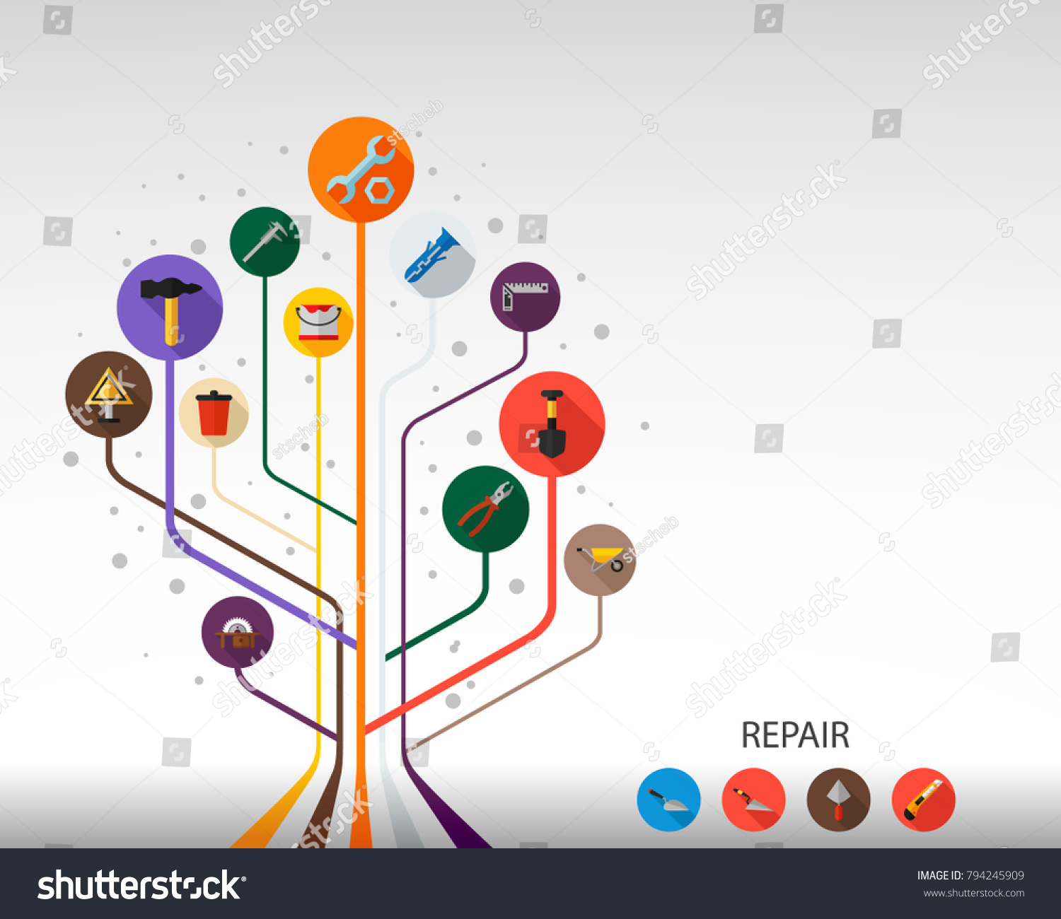 Tools Flat Icon Concept Vector Illustration Stock Vector (Royalty Free ...