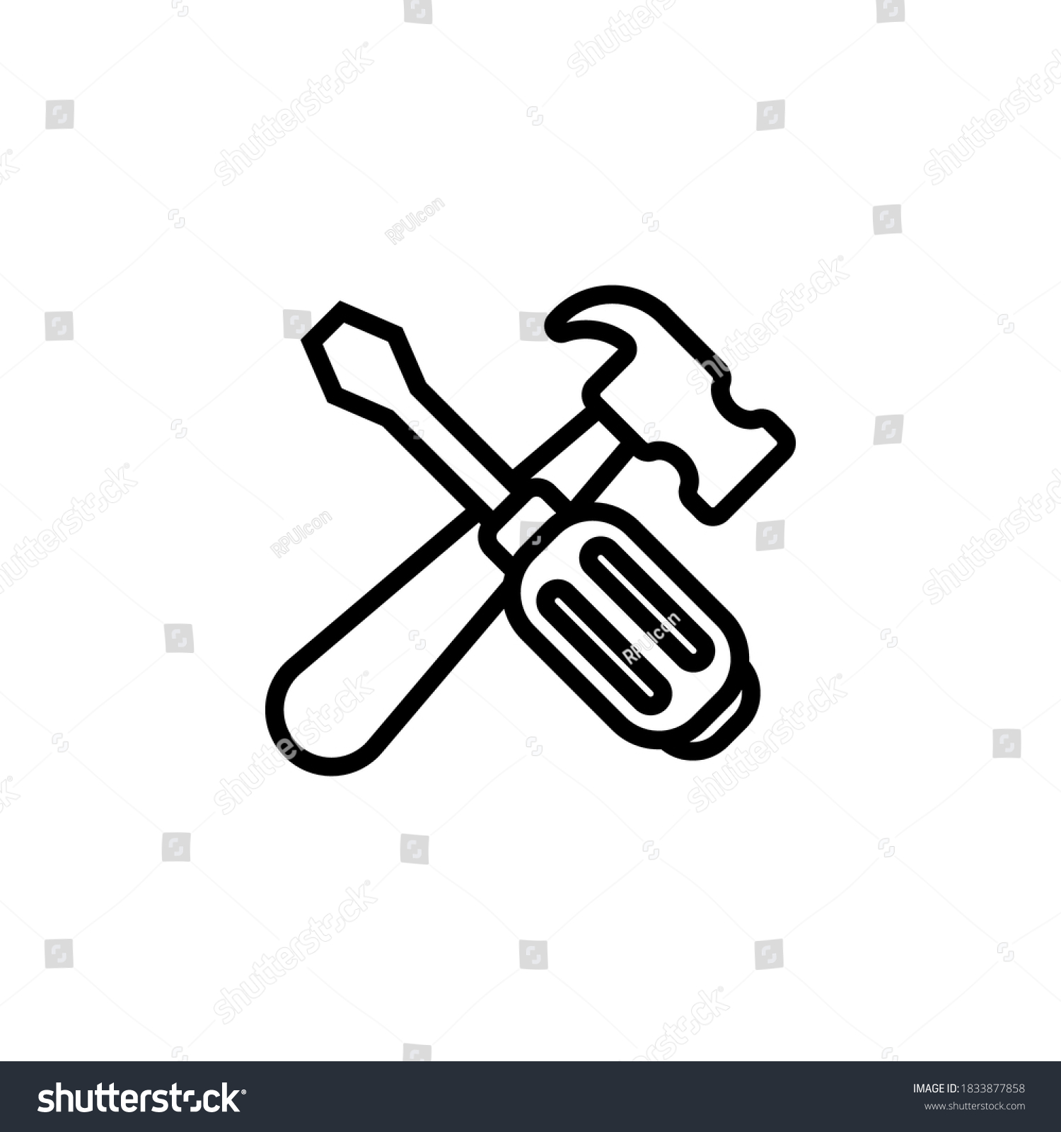 Tools Icon Symbol Vector On White Stock Vector (Royalty Free ...