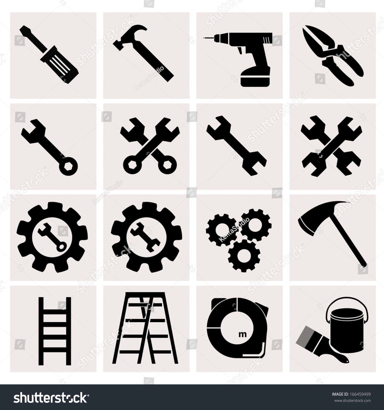 Tools Icons White Background 스톡 벡터(사용료 없음) 166459499 - Shutterstock