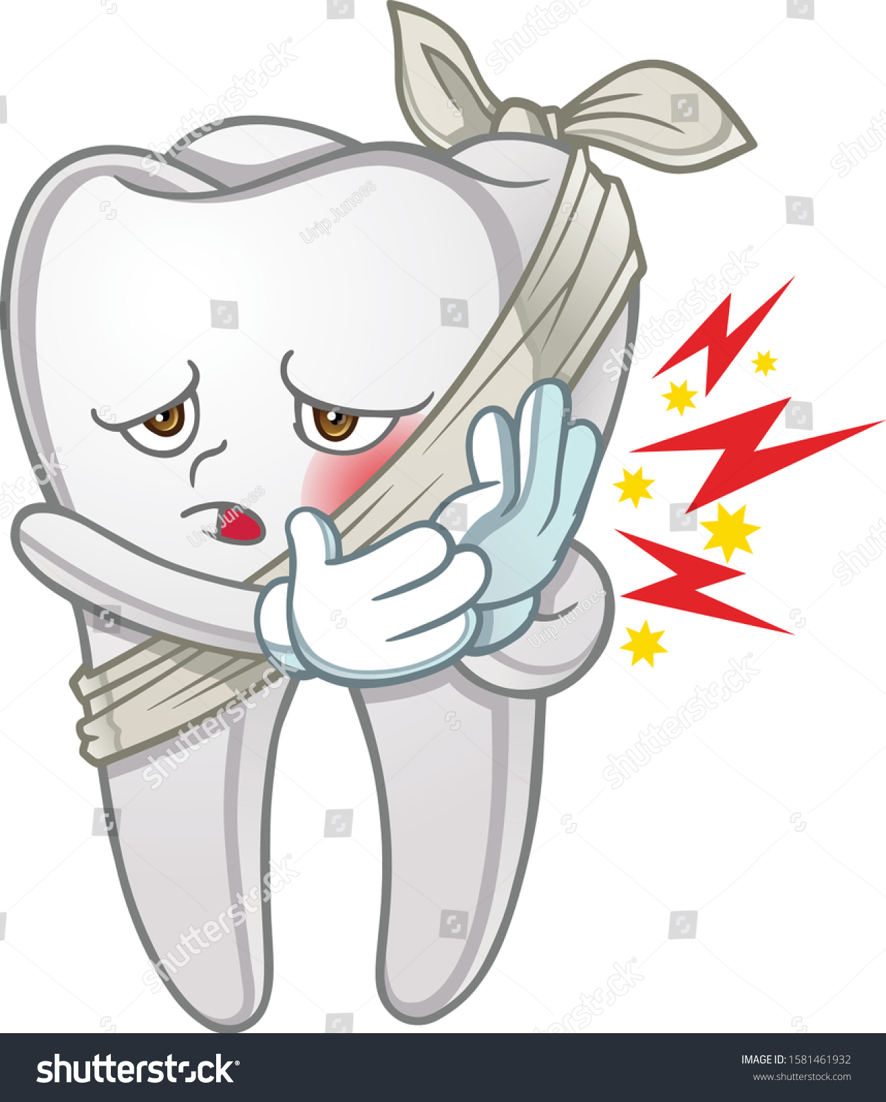 Tooth Ache Conceptual Cartoon Illustration Vector Stock Vector (Royalty ...
