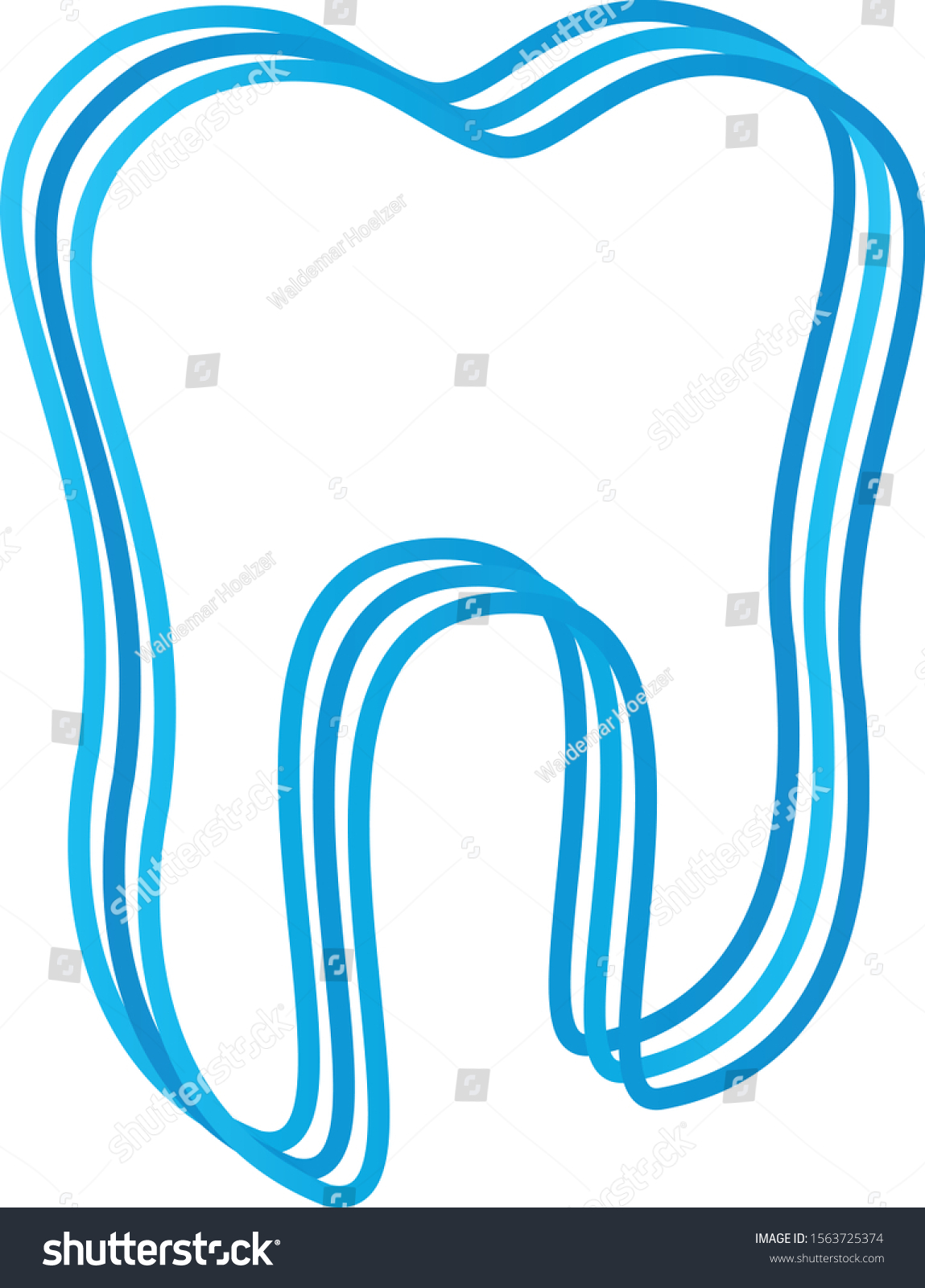 Tooth Drawn Lines Tooth Logo Stock Vector (Royalty Free) 1563725374