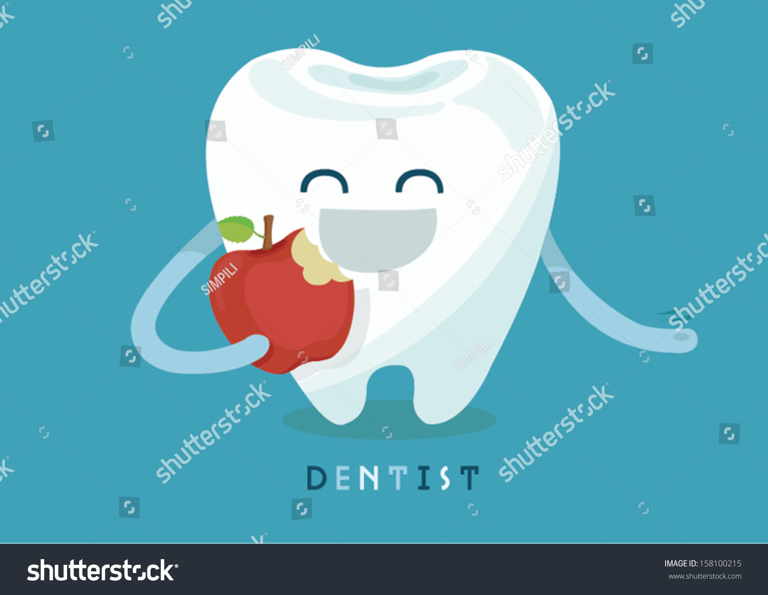 Tooth Eating Apple Stock Vector (Royalty Free) 158100215 - Shutterstock