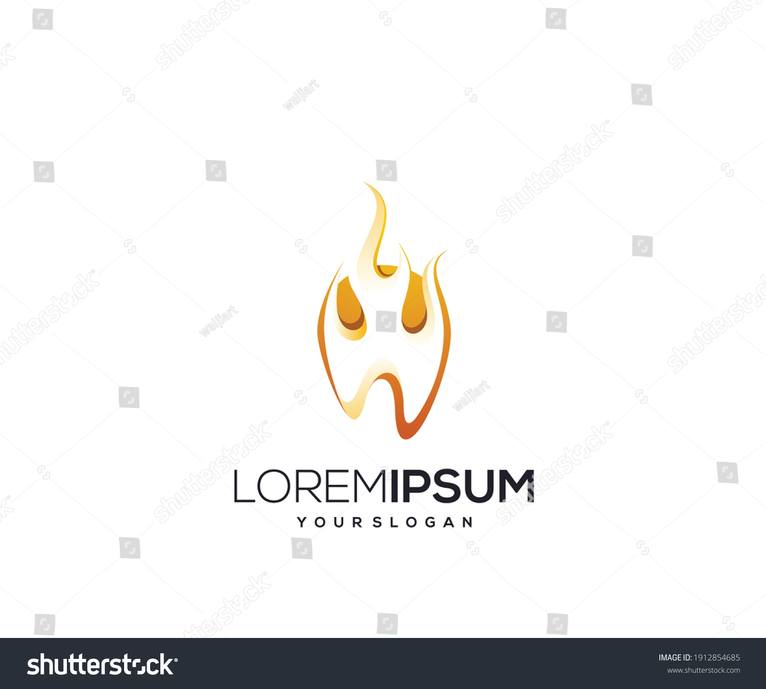 Tooth Fire Icon Logo Design Template Stock Vector (Royalty Free ...