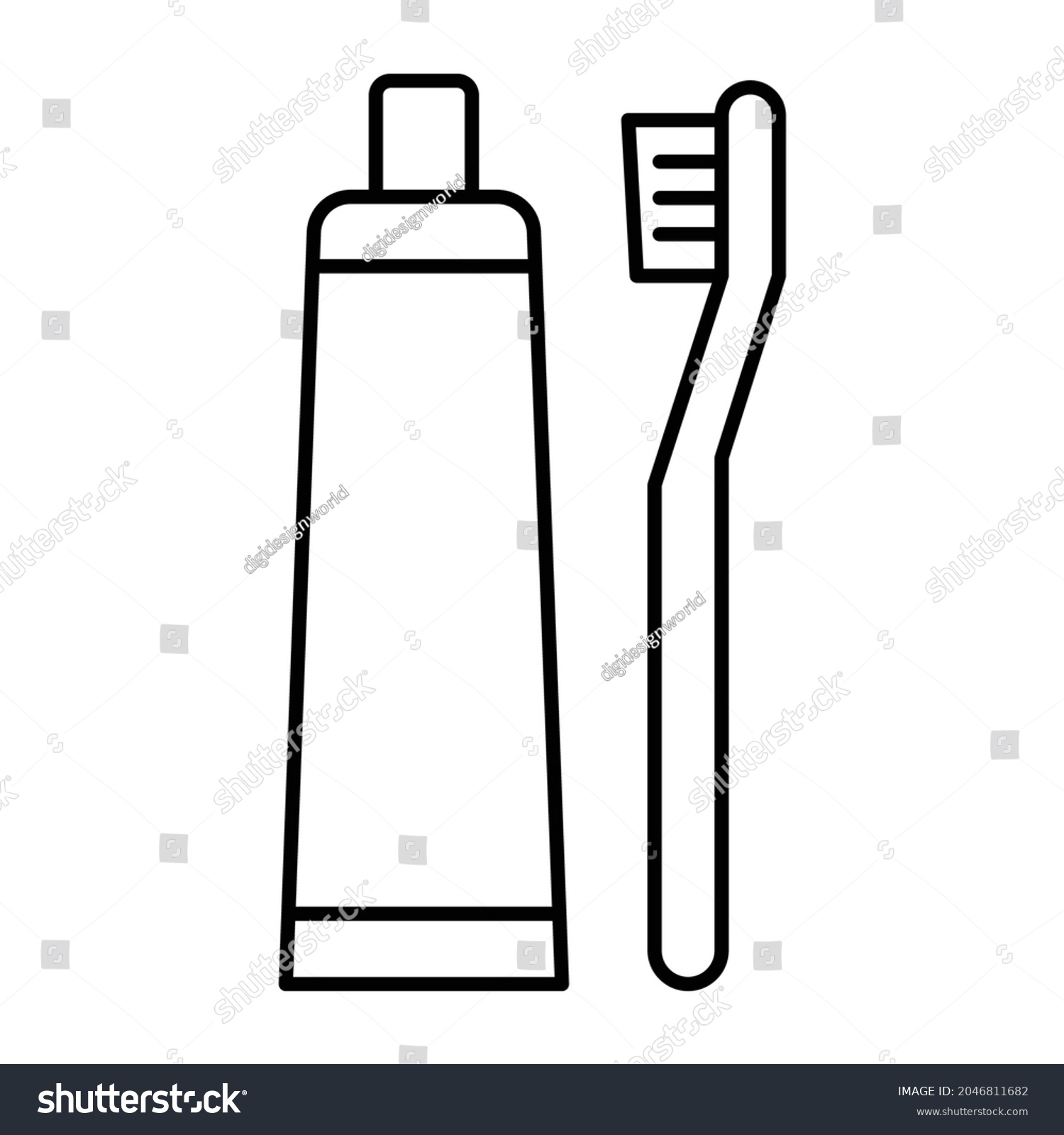 Tooth Paste Outline Bold Vector Icon Stock Vector (Royalty Free ...