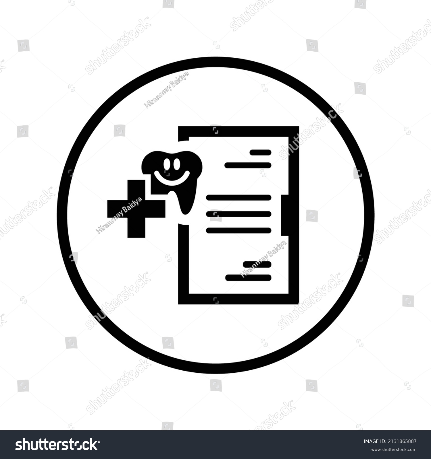 Tooth Report Icon Black Vector Graphics Stock Vector (Royalty Free ...