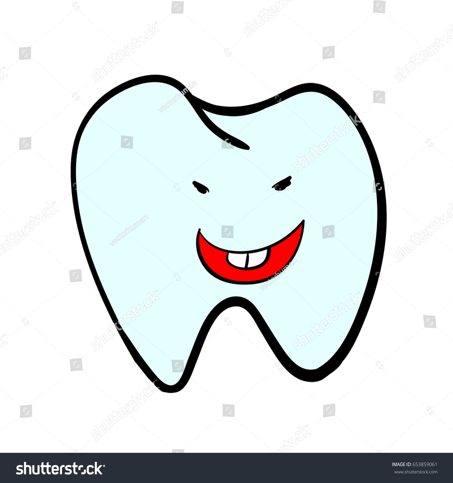Tooth Smile Cartoon Vector: vector de stock (libre de regalías ...