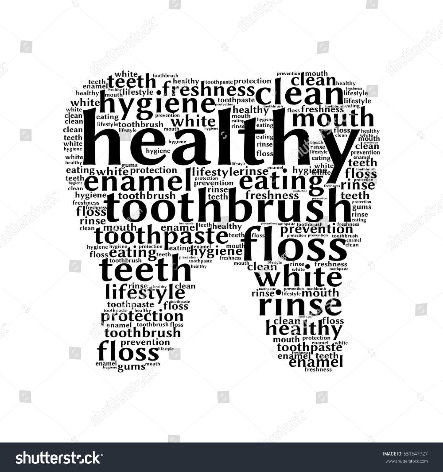 Tooth Typography Vector Black Color: vector de stock (libre de regalías ...