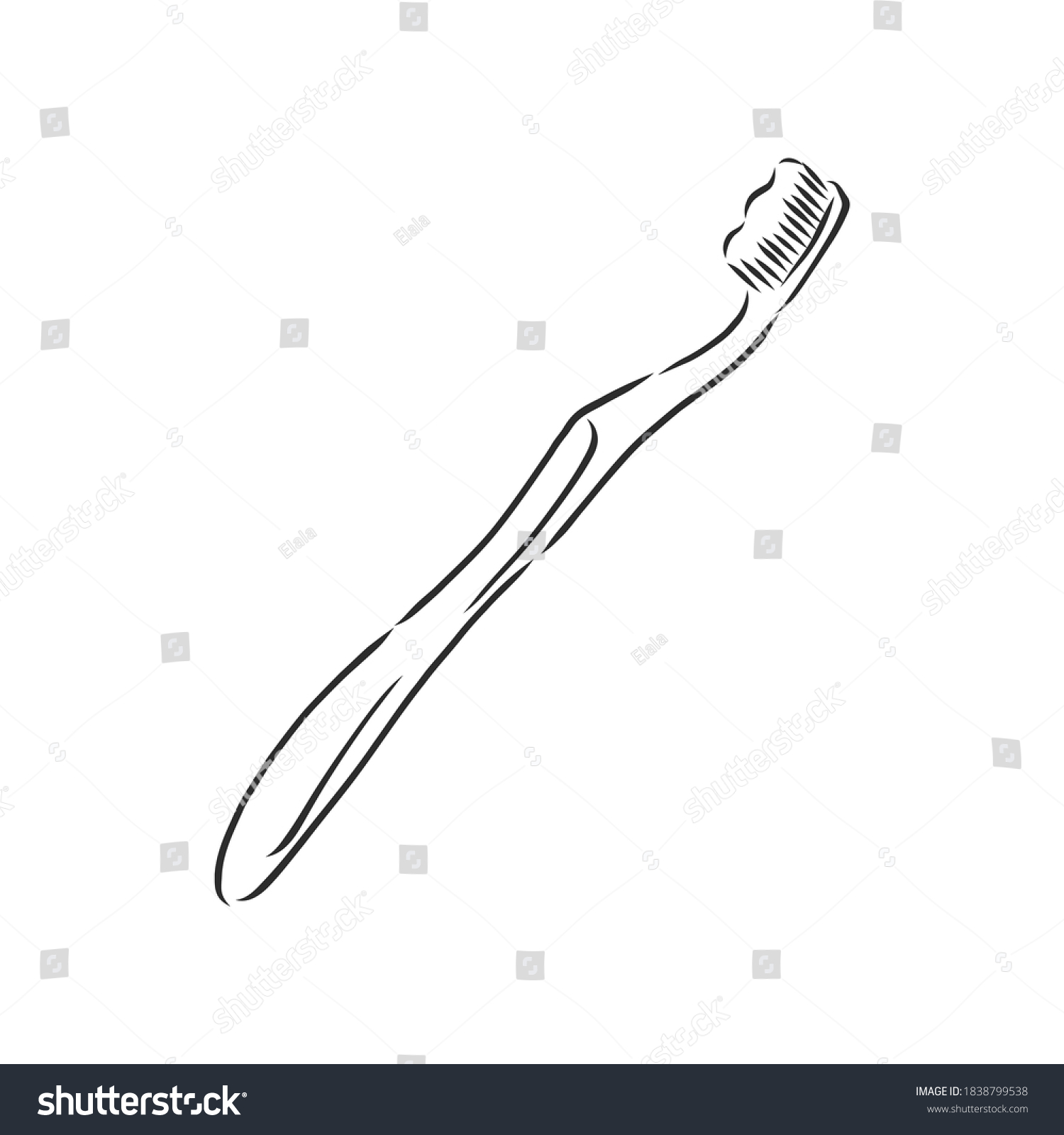 Toothbrush Paste Vector Drawing Toothbrush Vector Stock Vector (Royalty ...