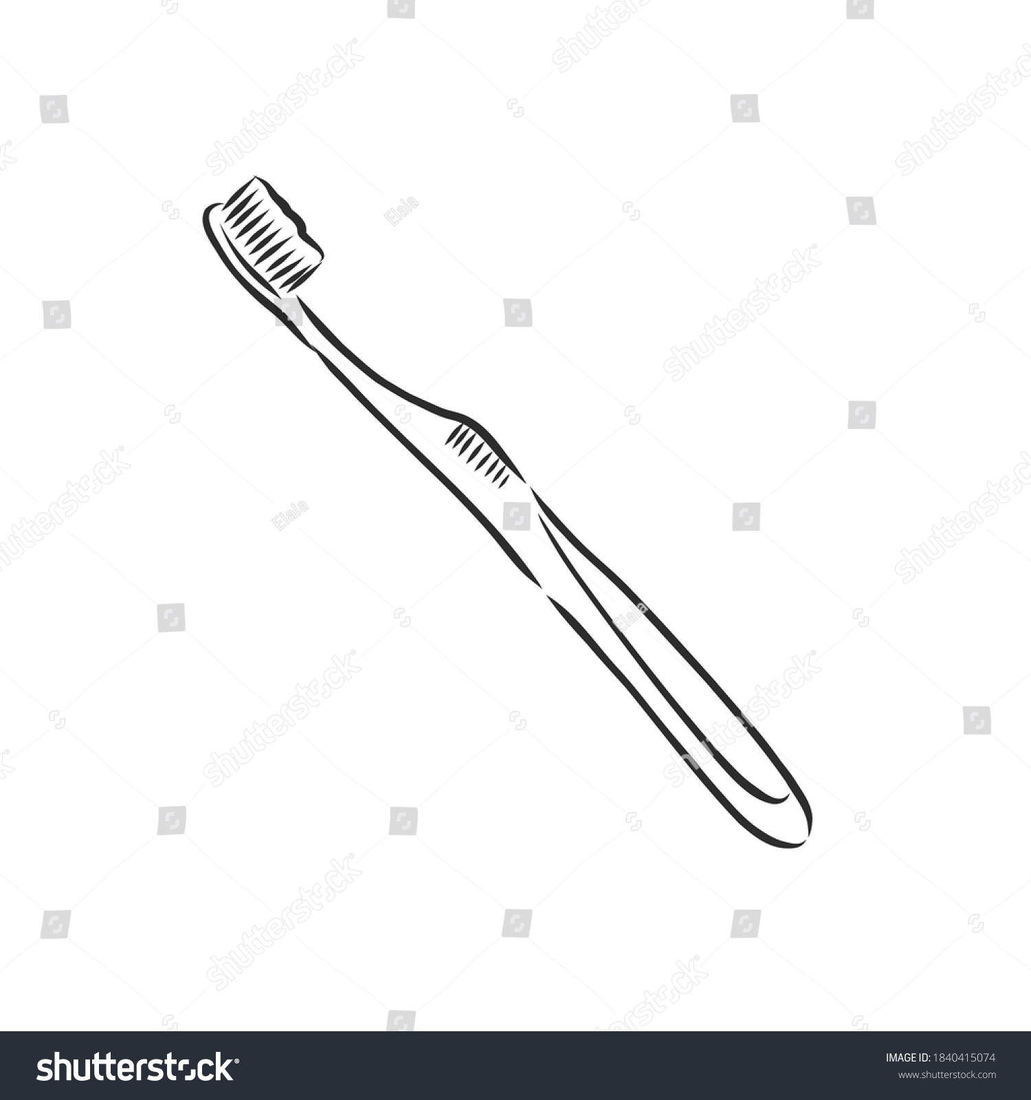Toothbrush Paste Vector Drawing Toothbrush Vector: เวกเตอร์สต็อก (ปลอด ...