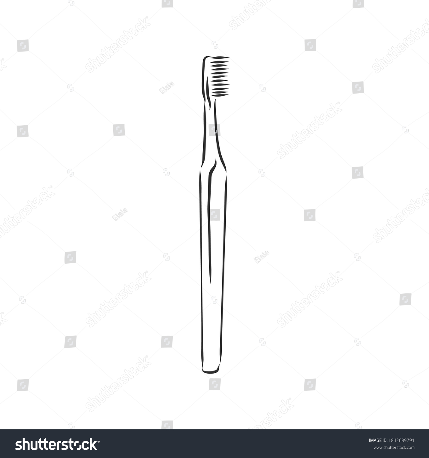 Toothbrush Paste Vector Drawing Toothbrush Vector: เวกเตอร์สต็อก (ปลอด ...