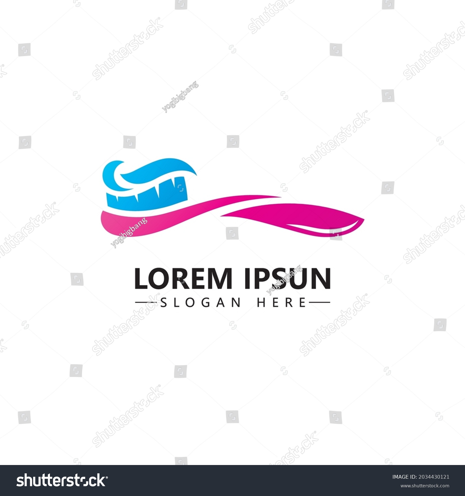 Toothbrush Toothpaste Logo Icon Vector Template Stock Vector (Royalty ...