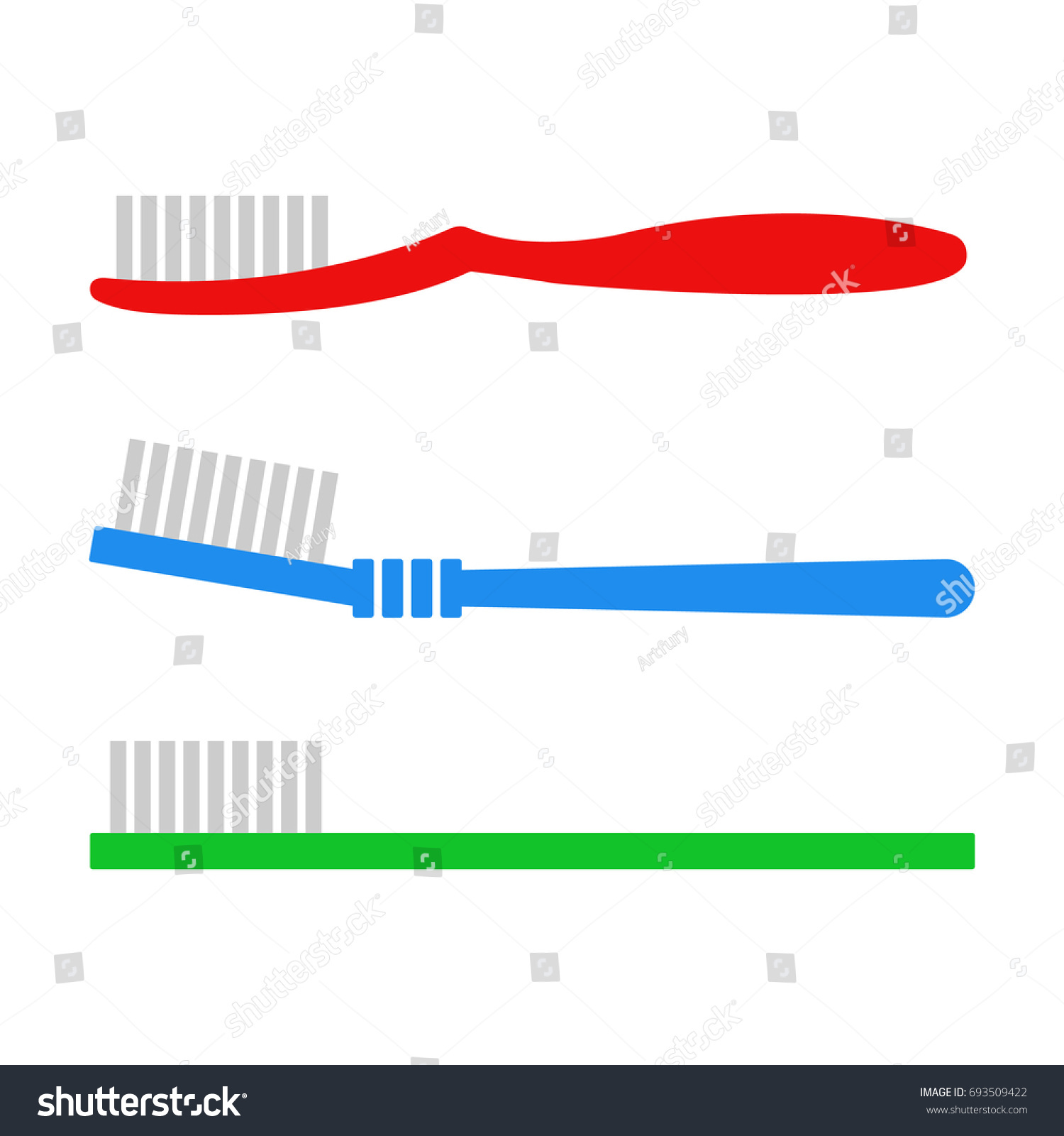 Toothbrushes Icon Set Vector Illustration Stock Vector (Royalty Free ...