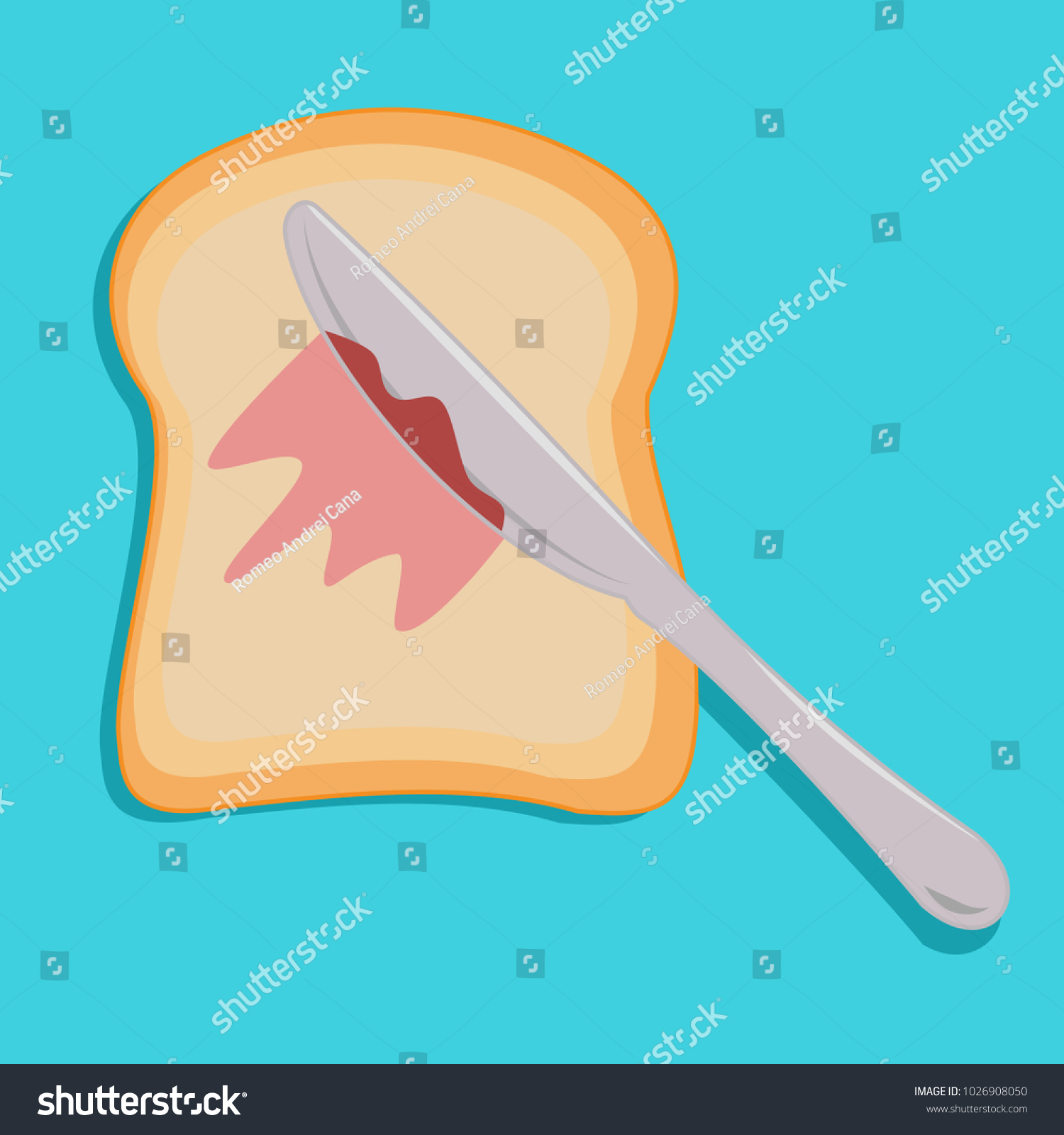 Top Down Bread Spread Knife Vector Stock Vector (Royalty Free ...