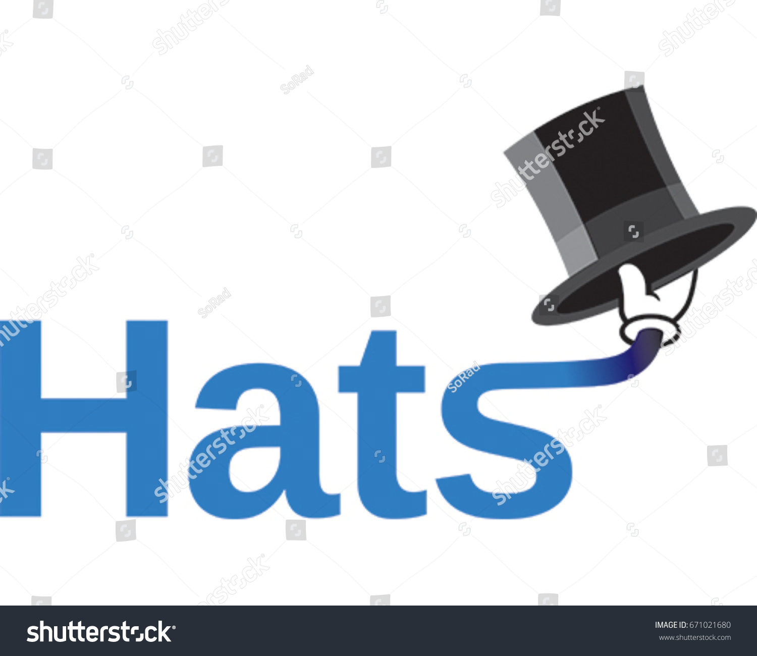 Top Hat Vector Illustration Word Icon Stock Vector (Royalty Free ...