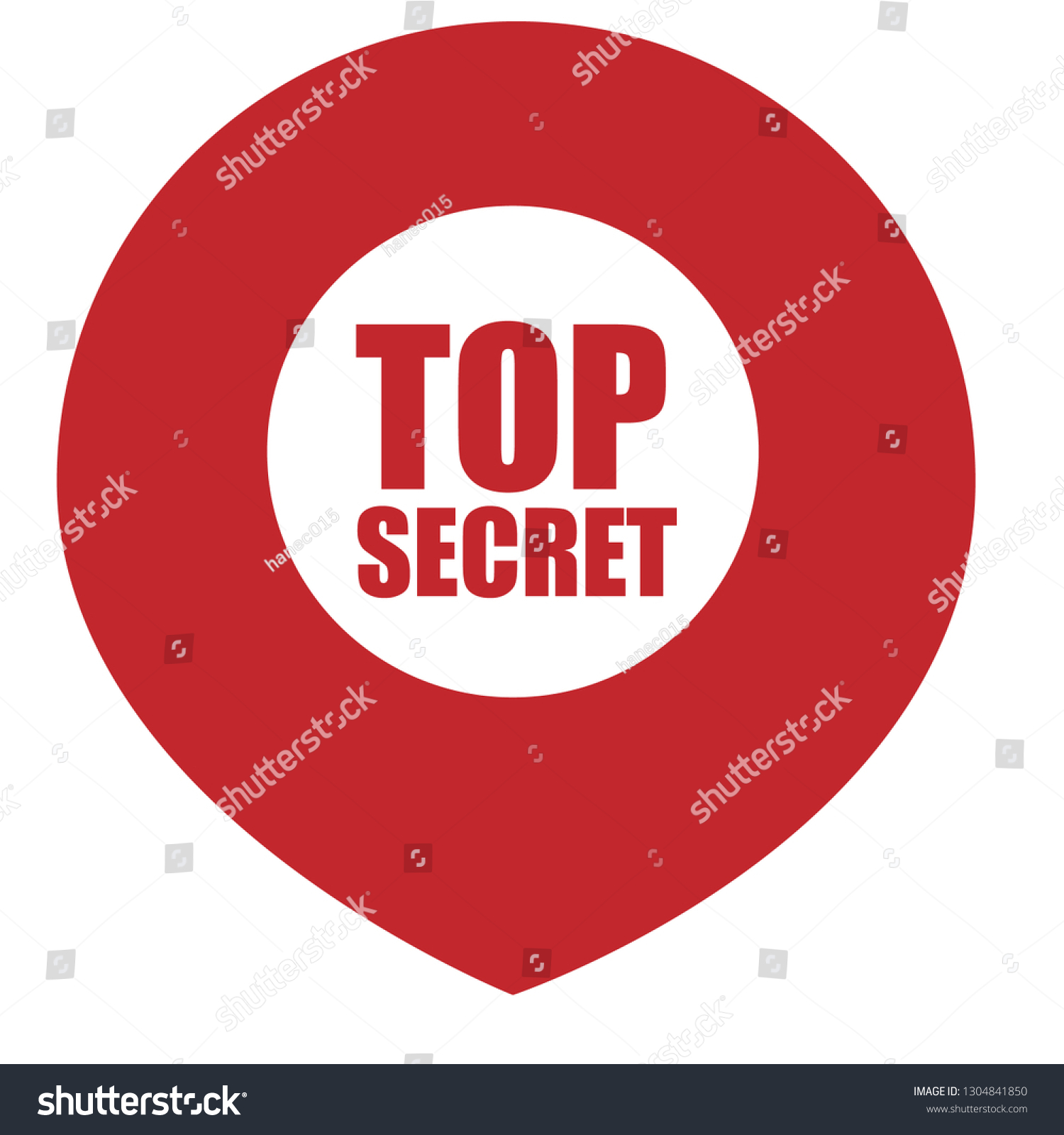 Top Secret Map Pin: vector de stock (libre de regalías) 1304841850 ...