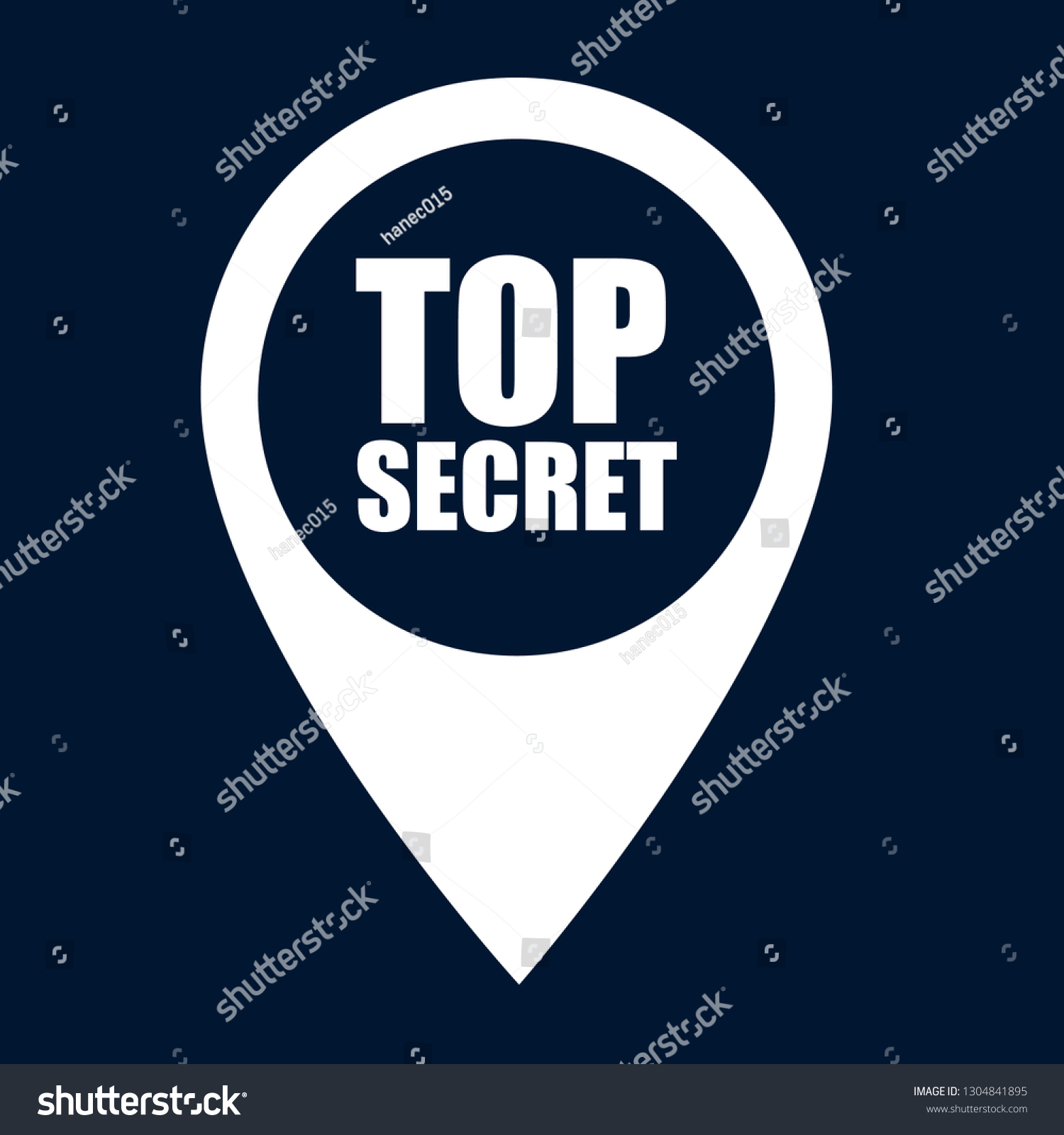 Top Secret Map Pin Stock Vector (Royalty Free) 1304841895
