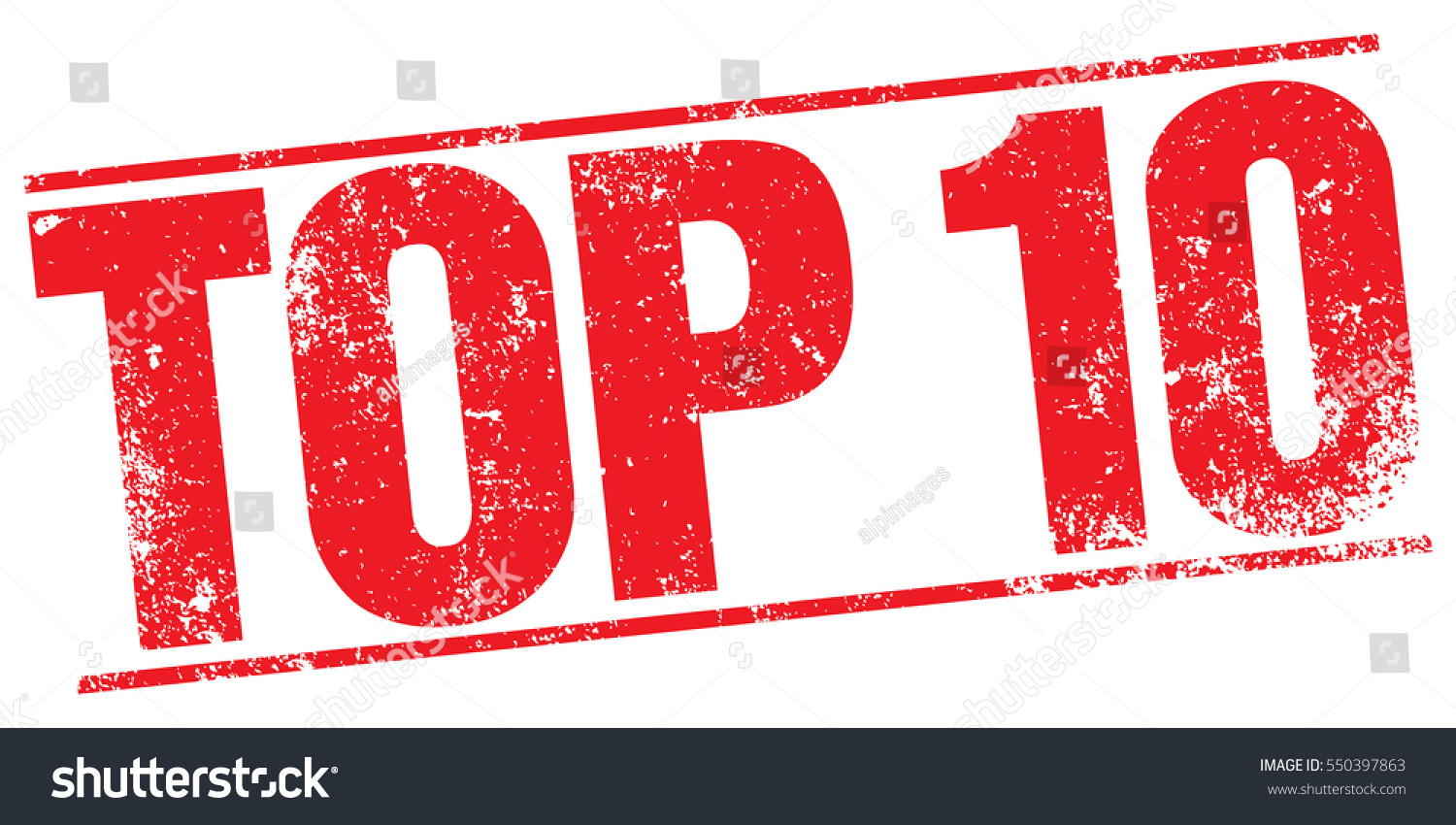 Top Ten Stamp Stock Vector (Royalty Free) 550397863