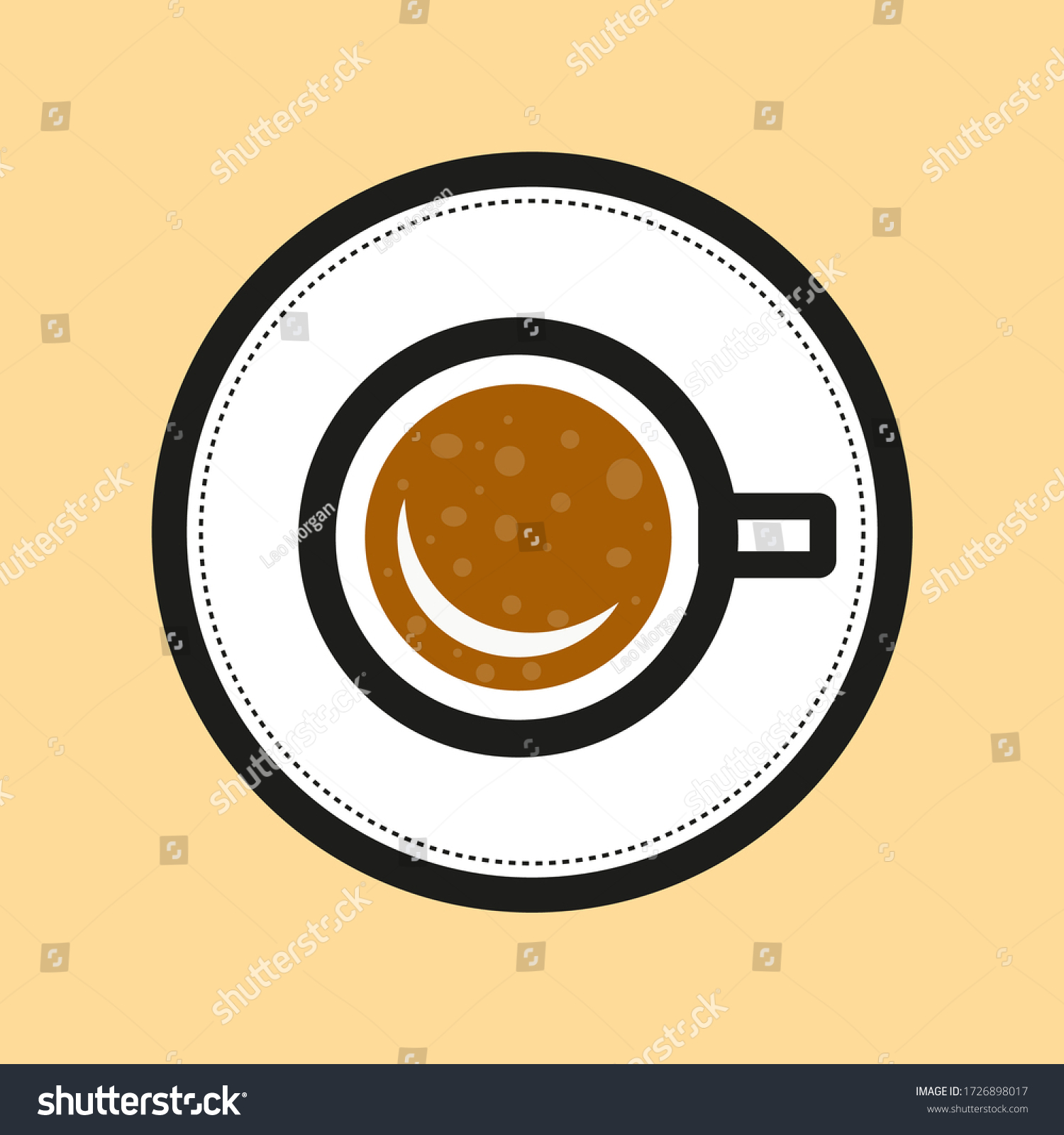 Top View Coffee Cup Icon Vector Stock Vector (Royalty Free) 1726898017 ...
