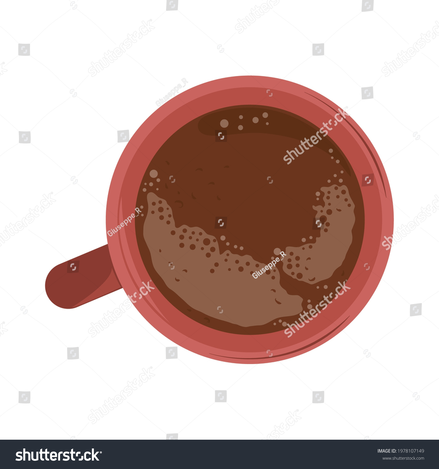 Top View Coffee Cup Isolated Stock Vector (Royalty Free) 1978107149