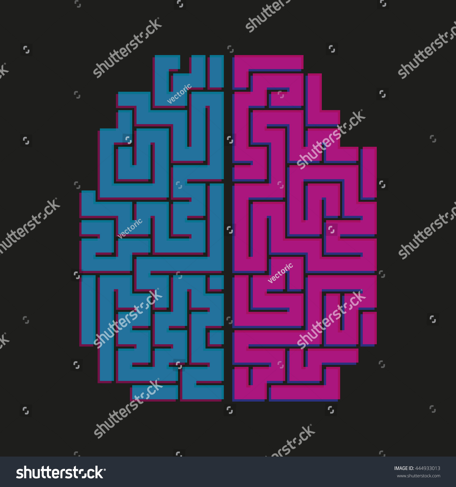Top View Human Brain Vector Illustration: vector de stock (libre de ...