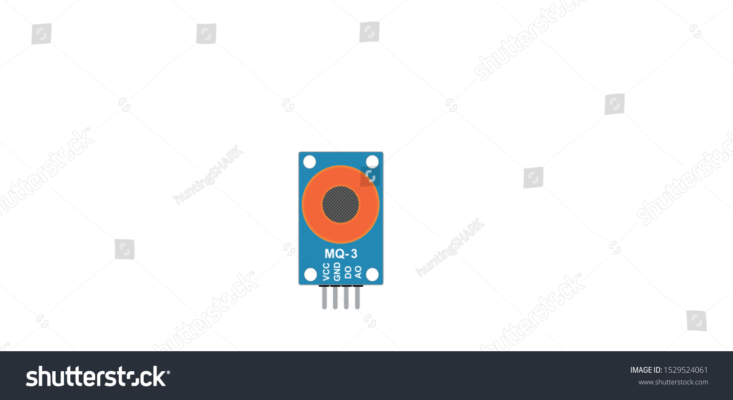 Top View Illustration Mq3 Sensor Arduino Stock Vector Royalty Free