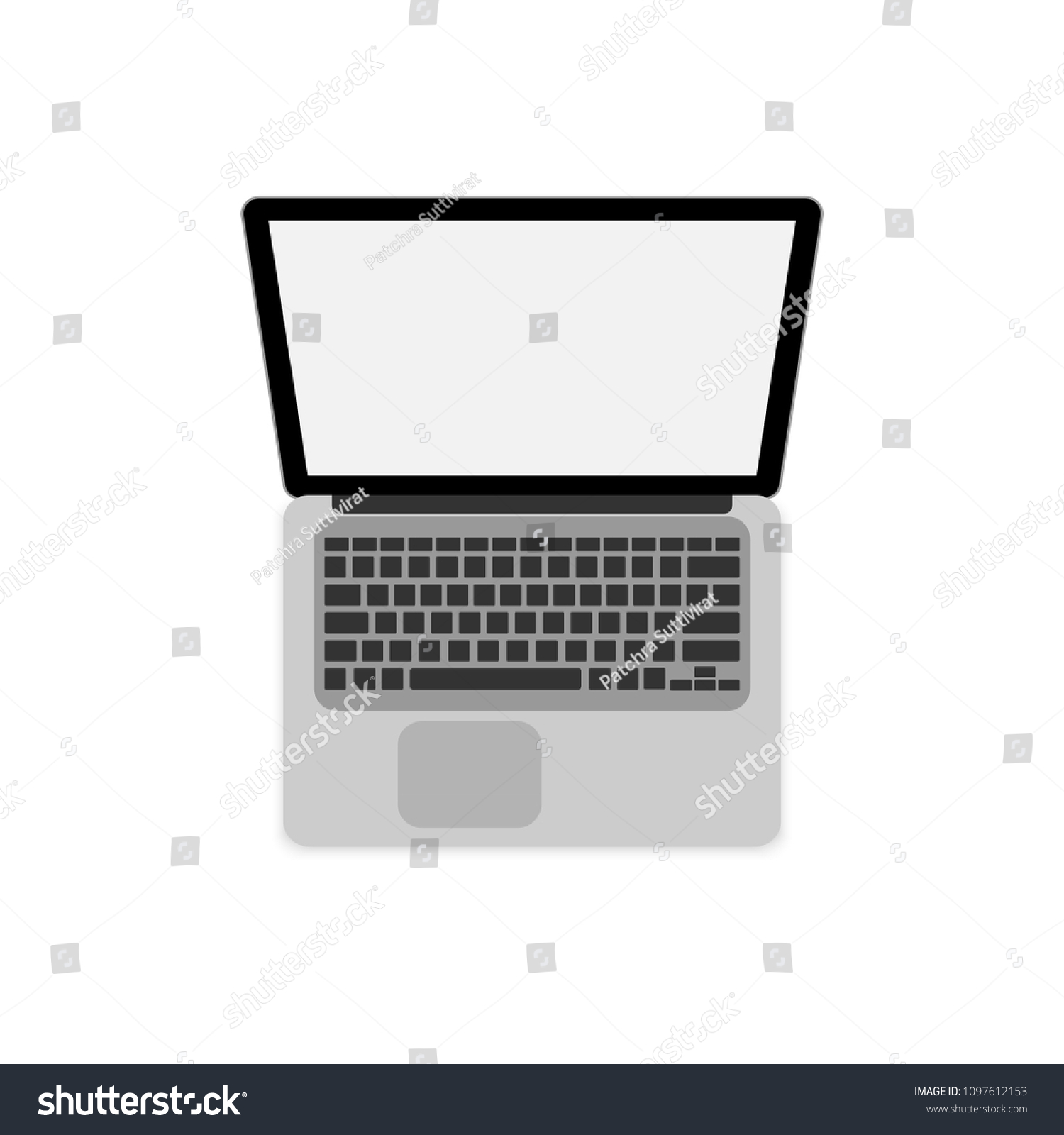 Top View Laptop Flat Design Vector Stock Vector (Royalty Free) 1097612153