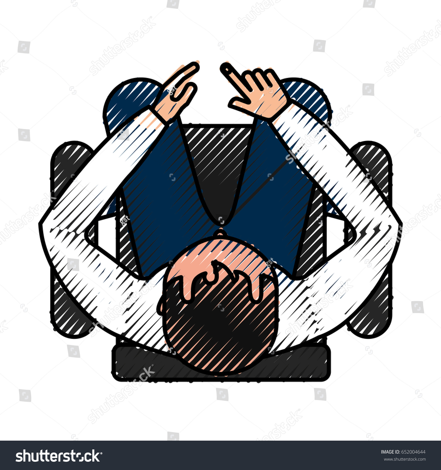 Top View Man Sitting Cartoon Stock Vector (Royalty Free) 652004644