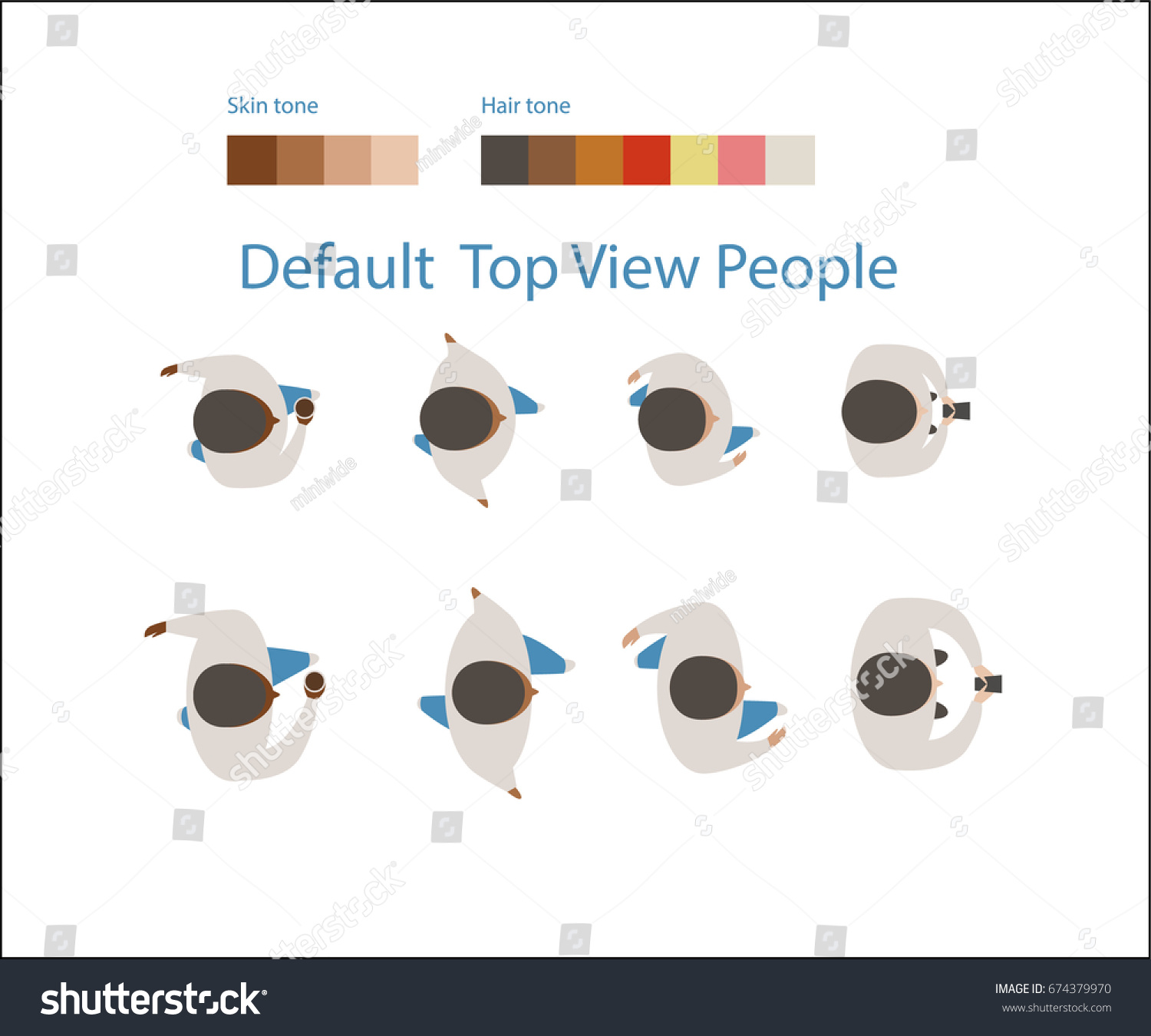 Top View People Walking Vector Illustration Stock Vector (Royalty Free ...