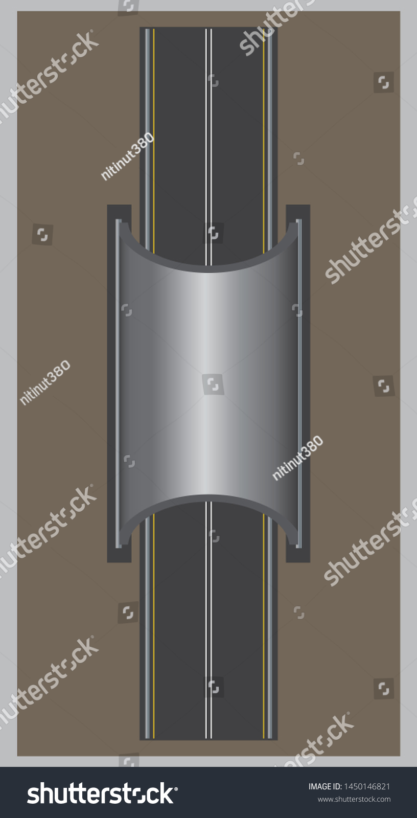 Top View Road Tunnel Vector Stock Vector (Royalty Free) 1450146821