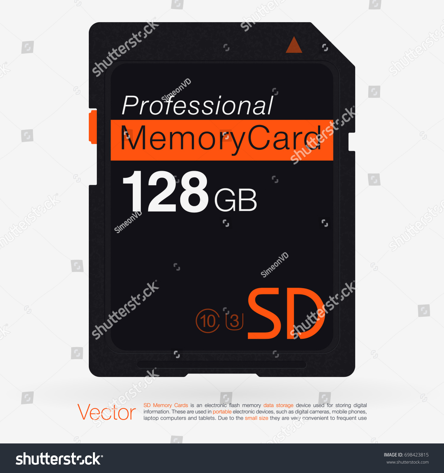 Top View Sd Memory Card Memory Stock Vector (Royalty Free) 698423815 ...