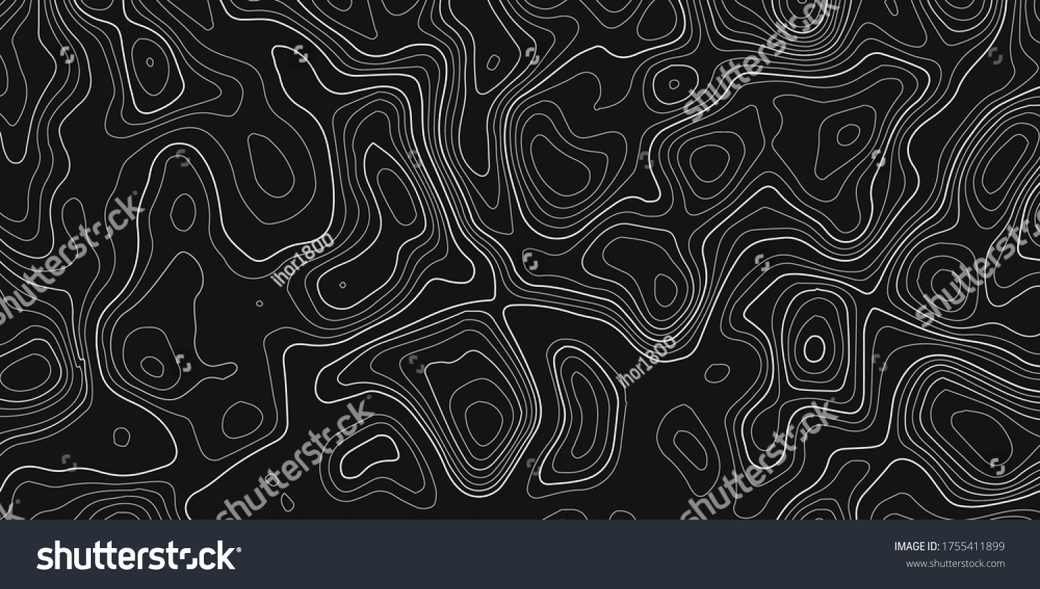 Topographic Contour Map On Dark Background Stock Vector (Royalty Free ...