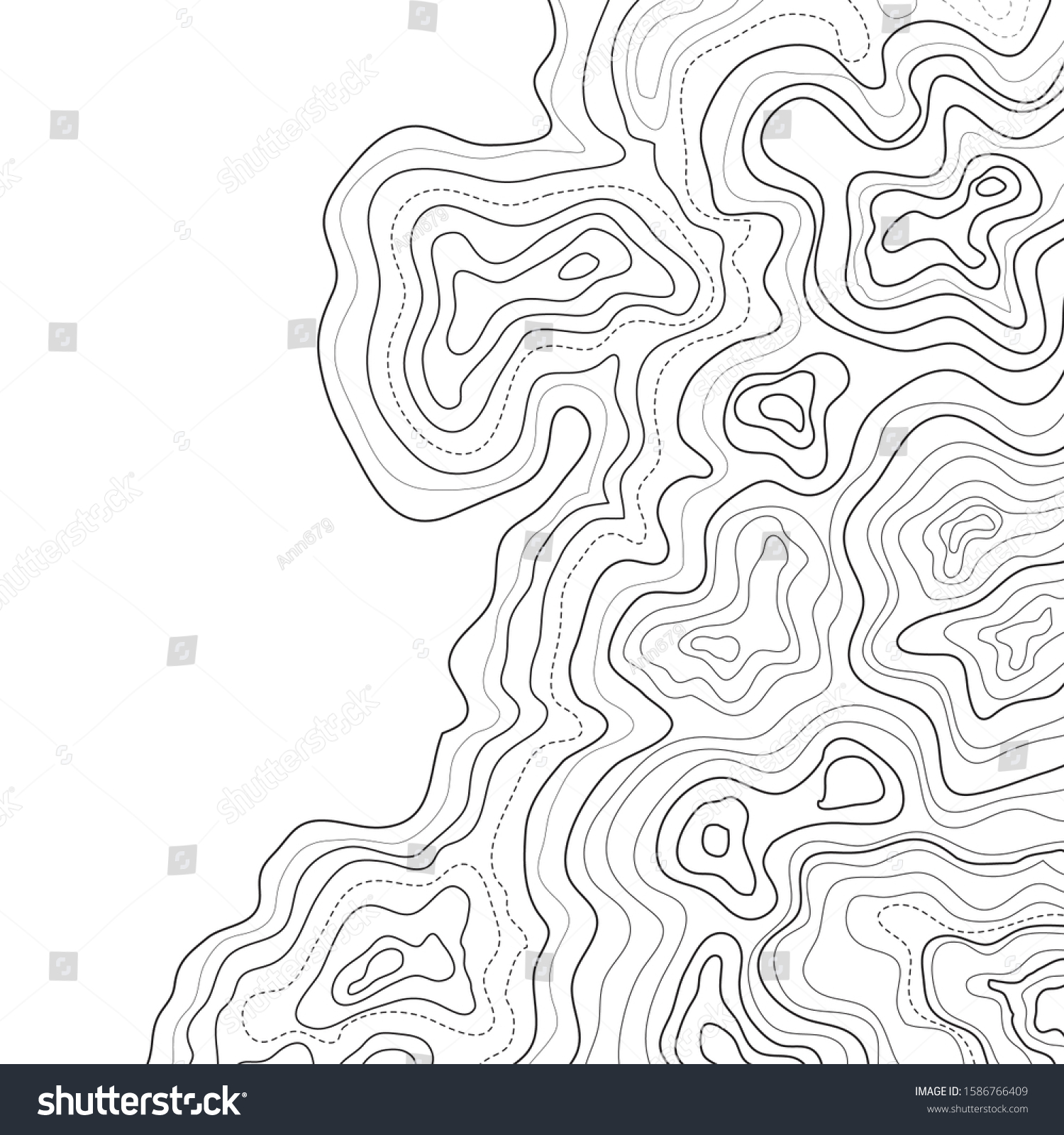 Topographic Map Abstract Elevation Lines Isolated: vector de stock ...