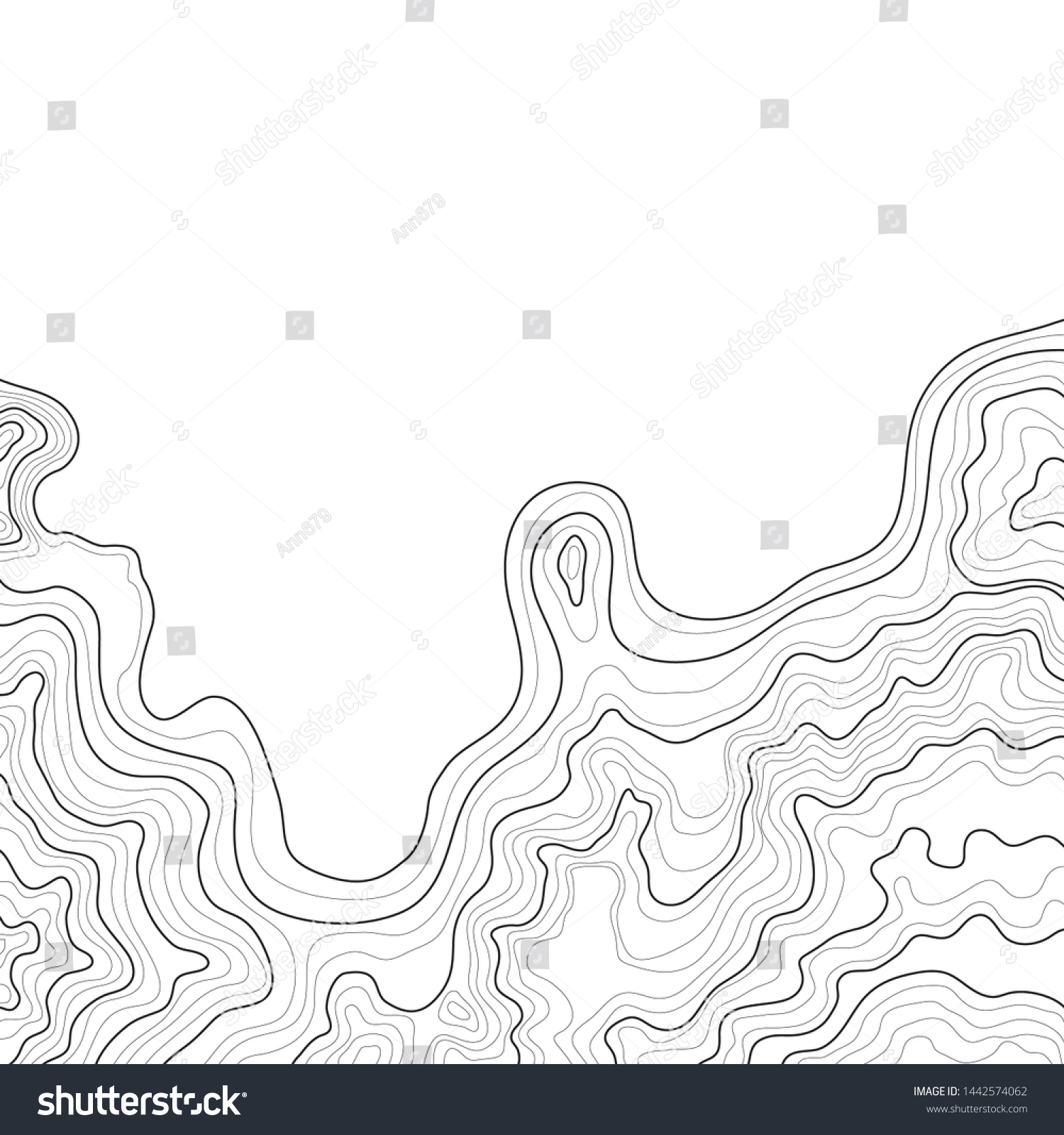 Topographic Map Abstract Height Lines Vector Stock Vector (Royalty Free ...