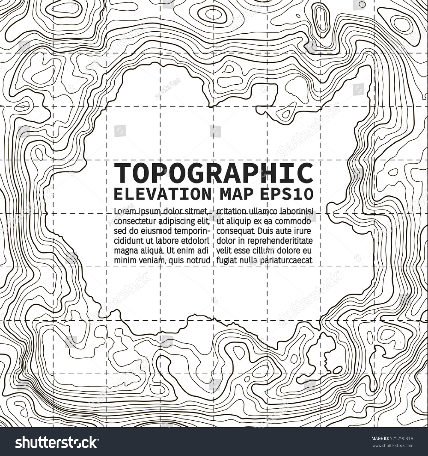 Topographic Map Background Concept Space Text Stock Vector 525790318 ...